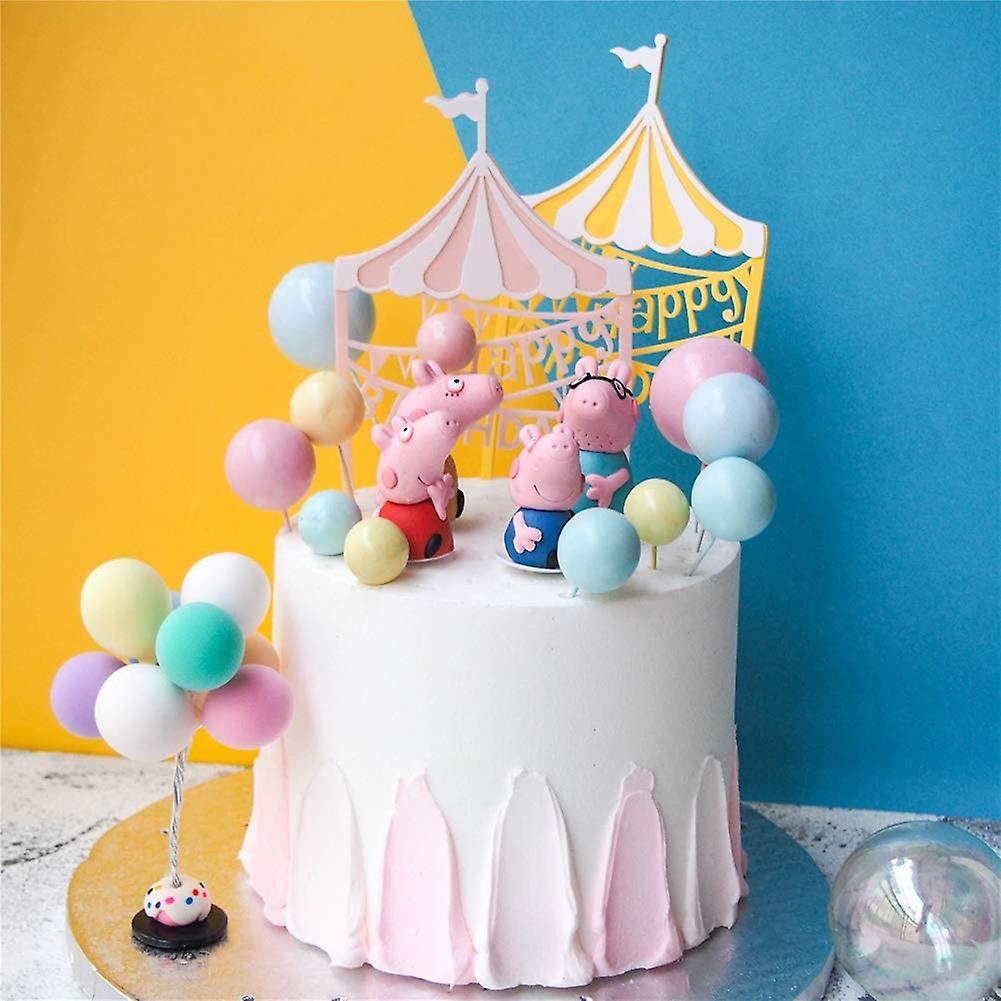Colorful Ball Shaped Cake Insert Topper 16pcs, Pearl Ball Cake Cupcake ...