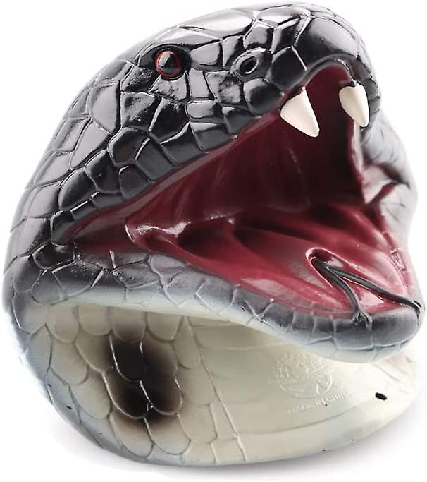 Soft Rubber Cobra Hand Puppet Realistic Snake Head Open Movable Mouth ...