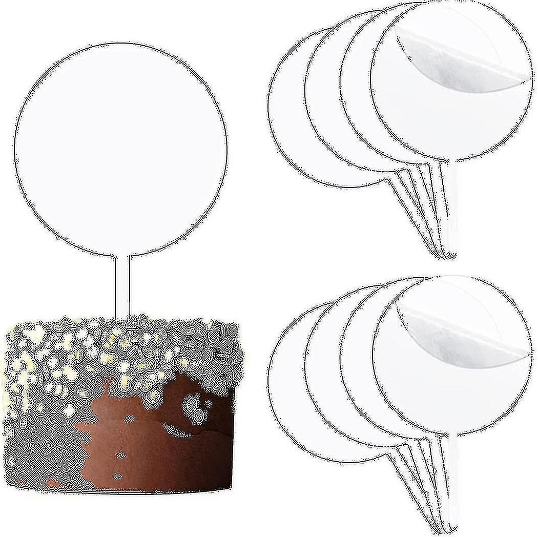 Acrylic Cake Topper Round Cupcake Topper Blank Cake Topper Stick,diy ...