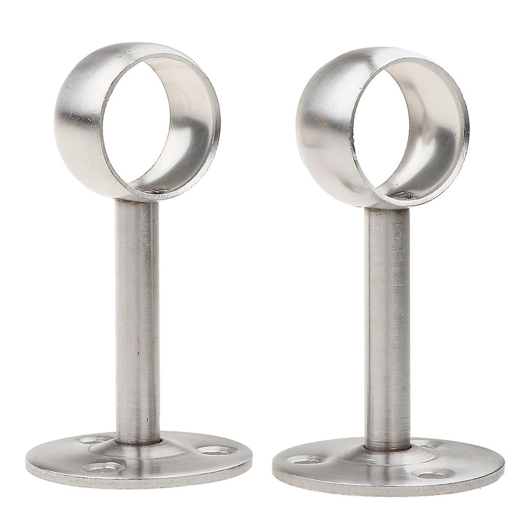 4 Pieces Stainless Steel Wardrobe Pipe Lever Rod Holder Socket Bracket ...