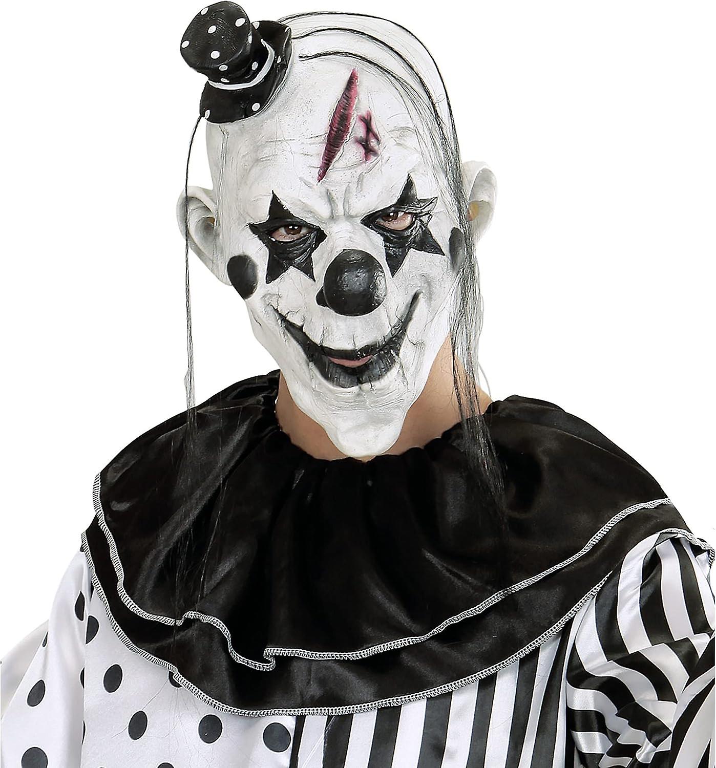 Killer Clown Mask with Hair and Mini Hat for Adult（20*29cm） | Fruugo UK