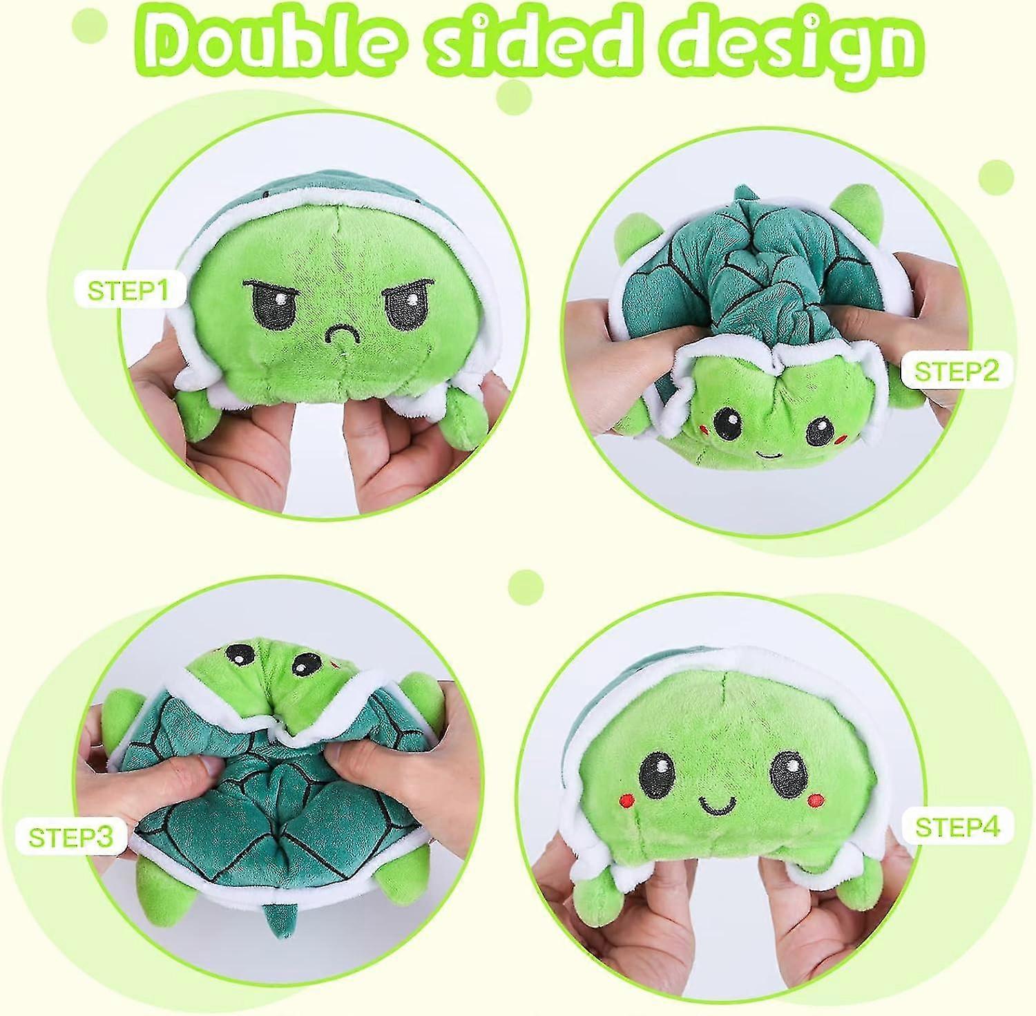 SSRGV Double Sided Turtle Plush Happy Sad Turtle Fluffy Cute Mini Plush ...