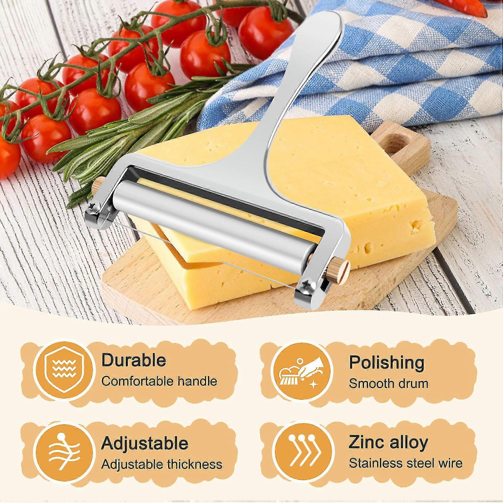 Cheese Slicer, Adjustable Thickness Heavy Cheese Slicers with Wire for ...