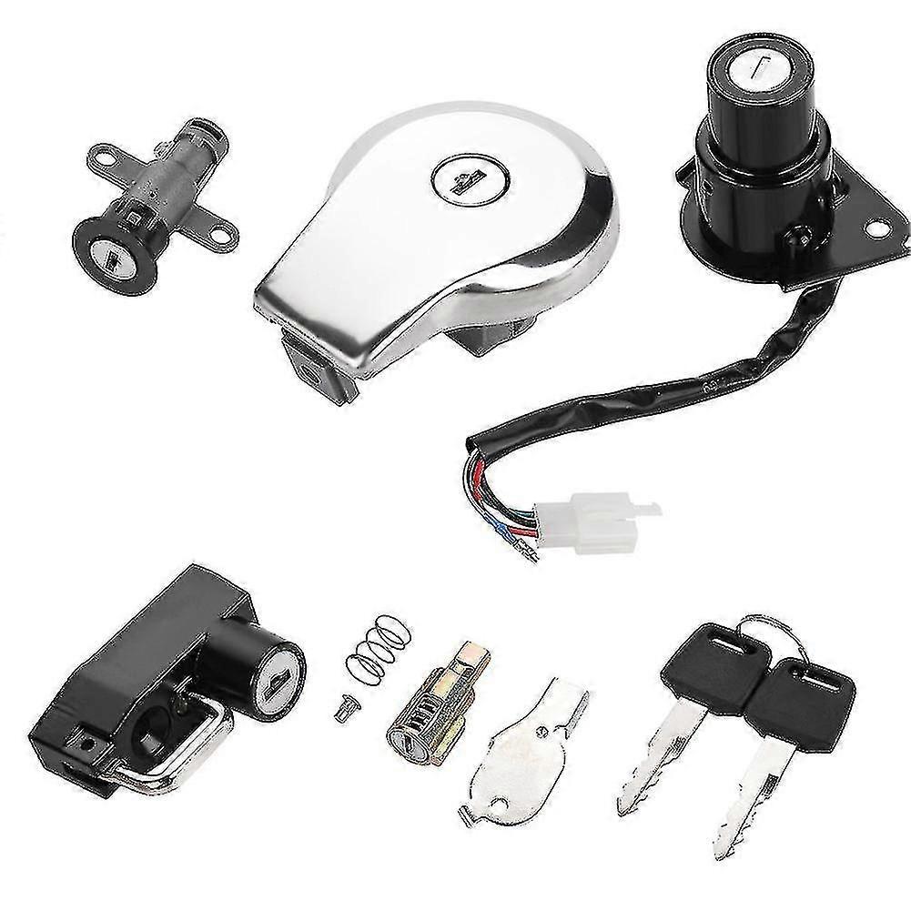 Motorcycle Ignition Switch Fuel Gas Cap Seat Lock Keys For Yamaha ...