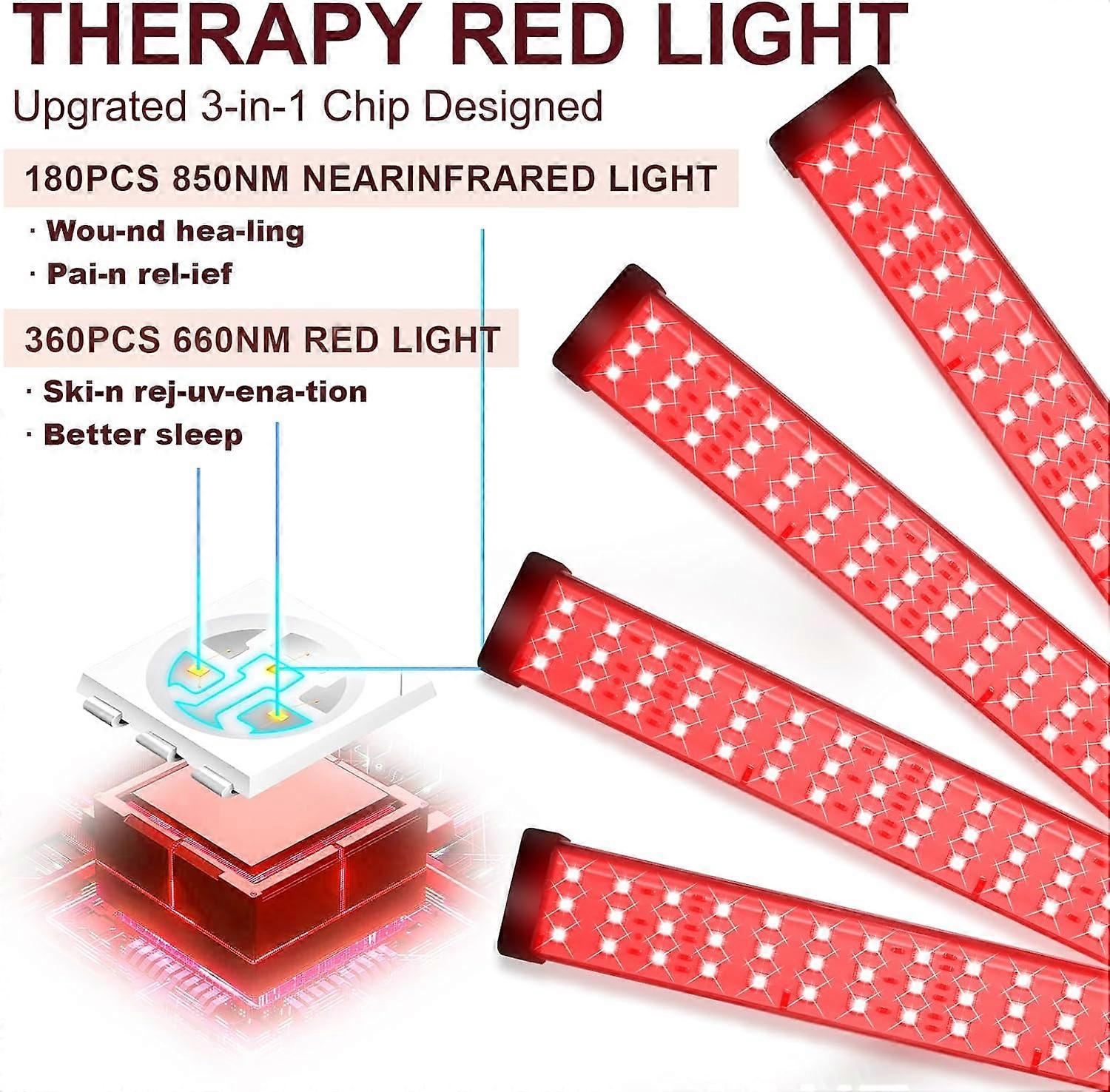 Red Light Therapy for Body with Tripod, 180LEDs Upgrated 3-in-1 Chip ...