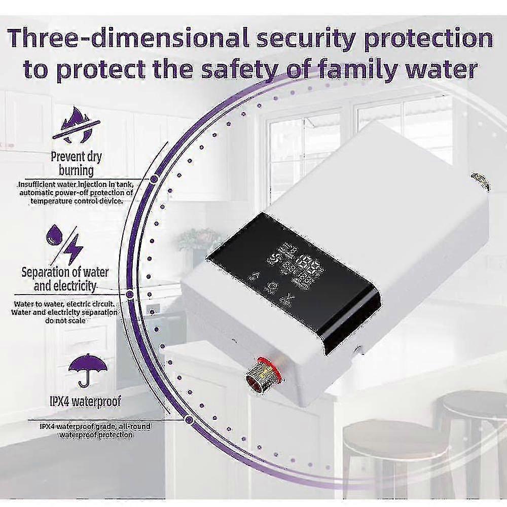 Instant Water Heater 6000W Electric Tankless Water Heater Wall-Mounted ...