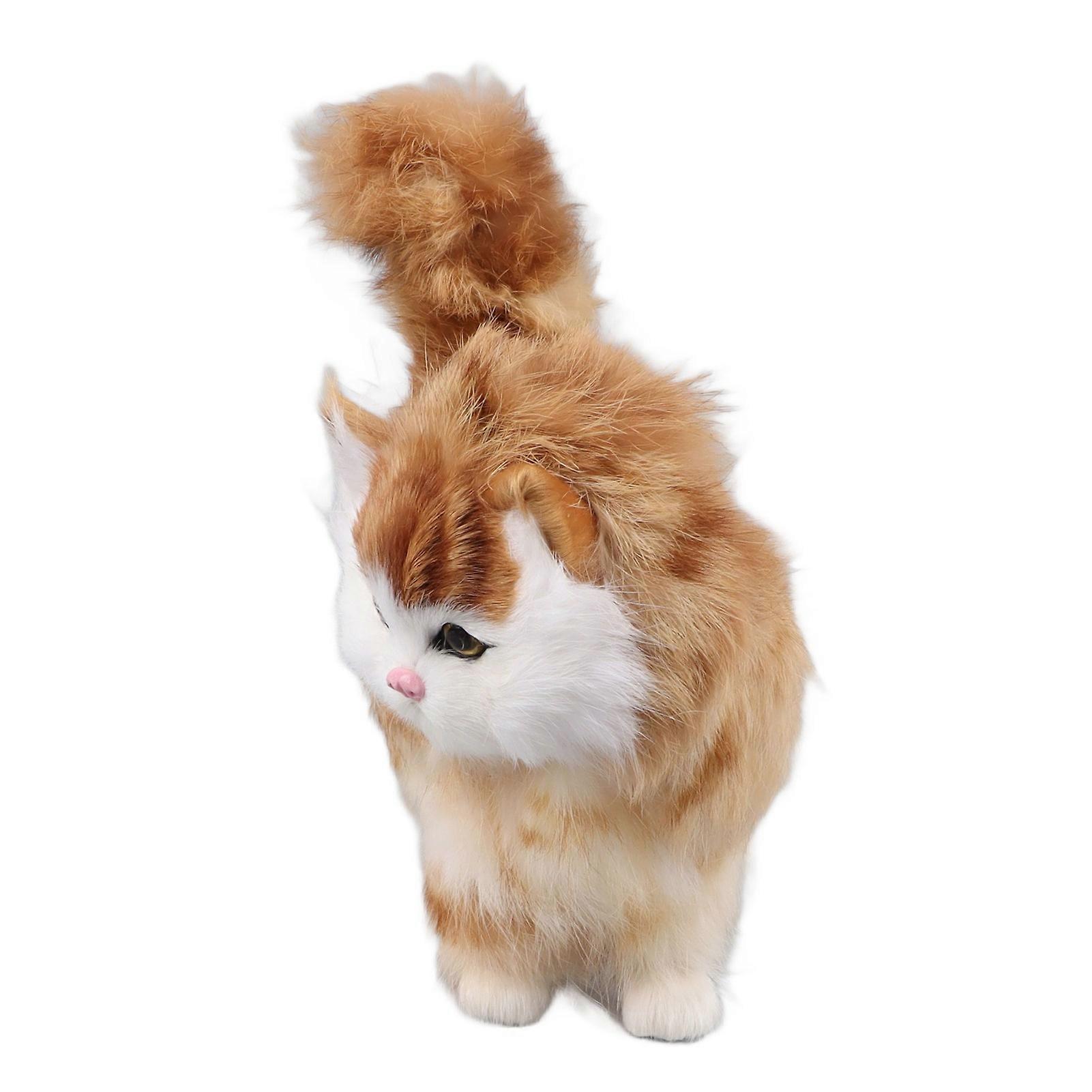 Simulated Cat Plush Toy Realistic Adorable Cat Stuffed Animal Doll Toy ...