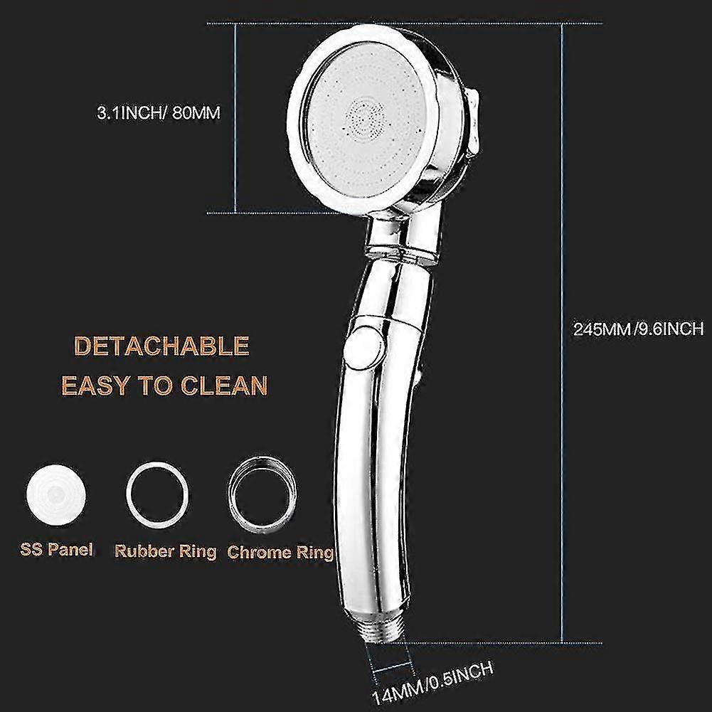 High Pressure Shower Head, 3-settings Handheld Showerhead With On/off ...