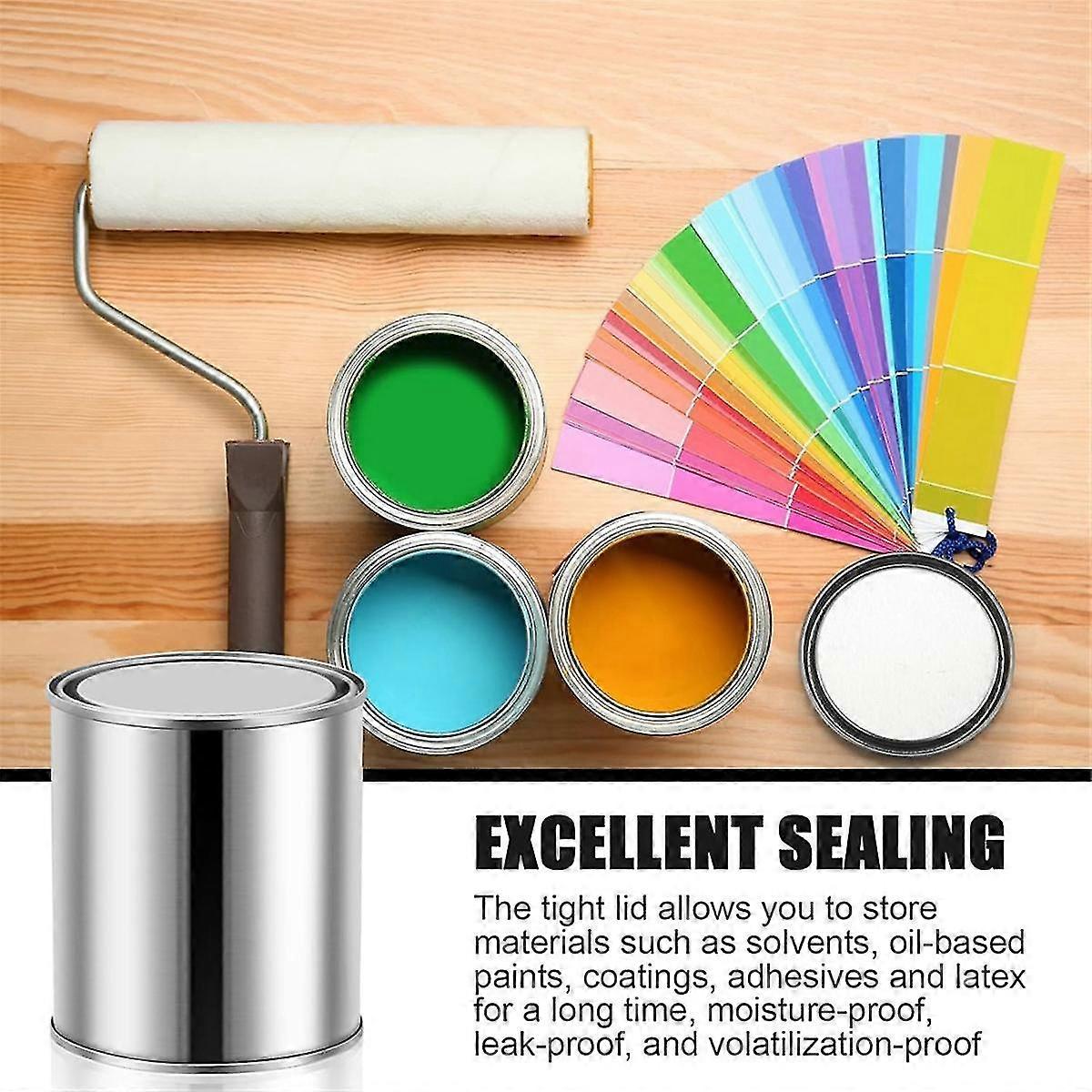 16 Pack Unlined Can 0.84 Pint Empty Metal Paint Cans with Lids Small ...