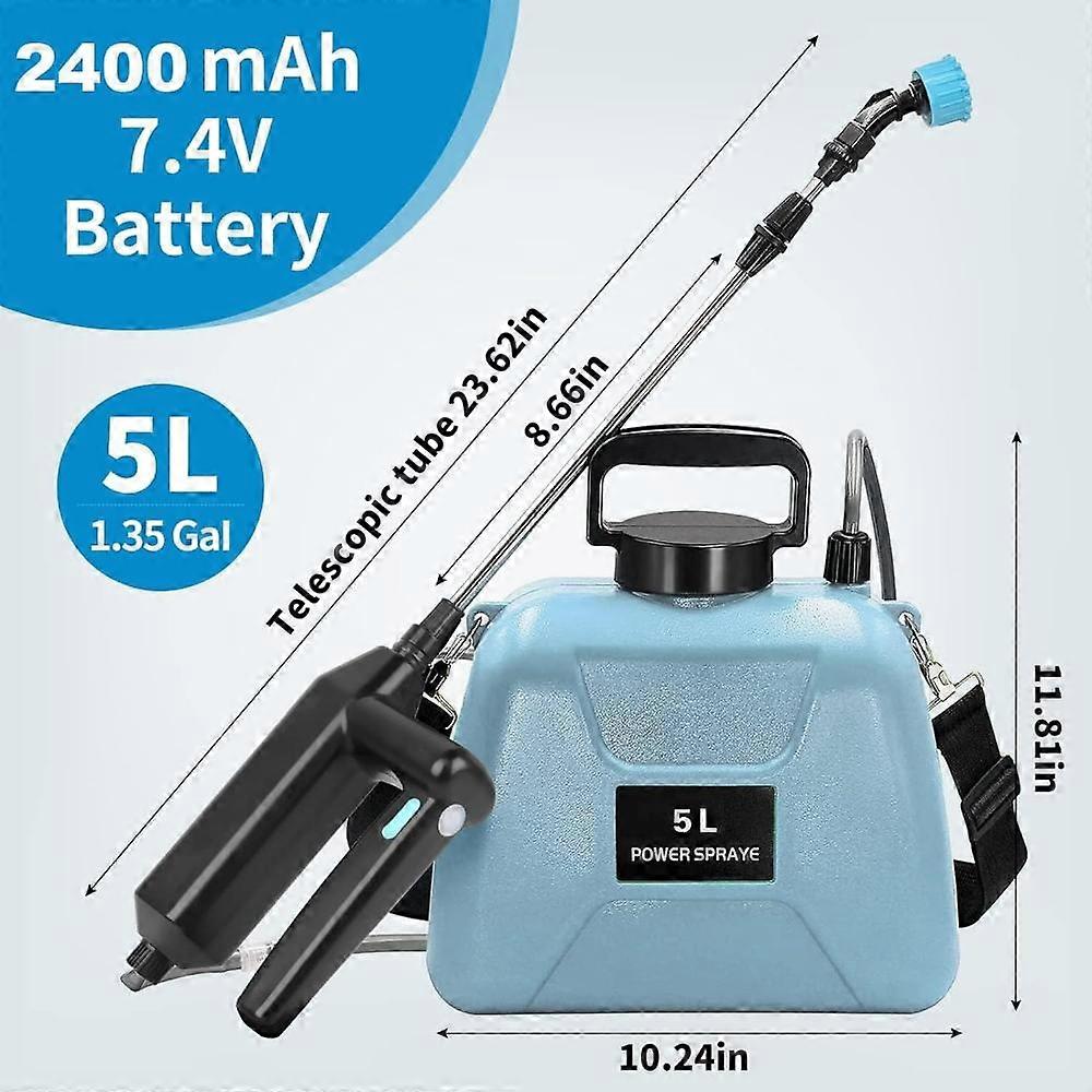 7.4V/2400mAh Electric Sprayer, 5L Garden Sprayer, Retractable Roof ...