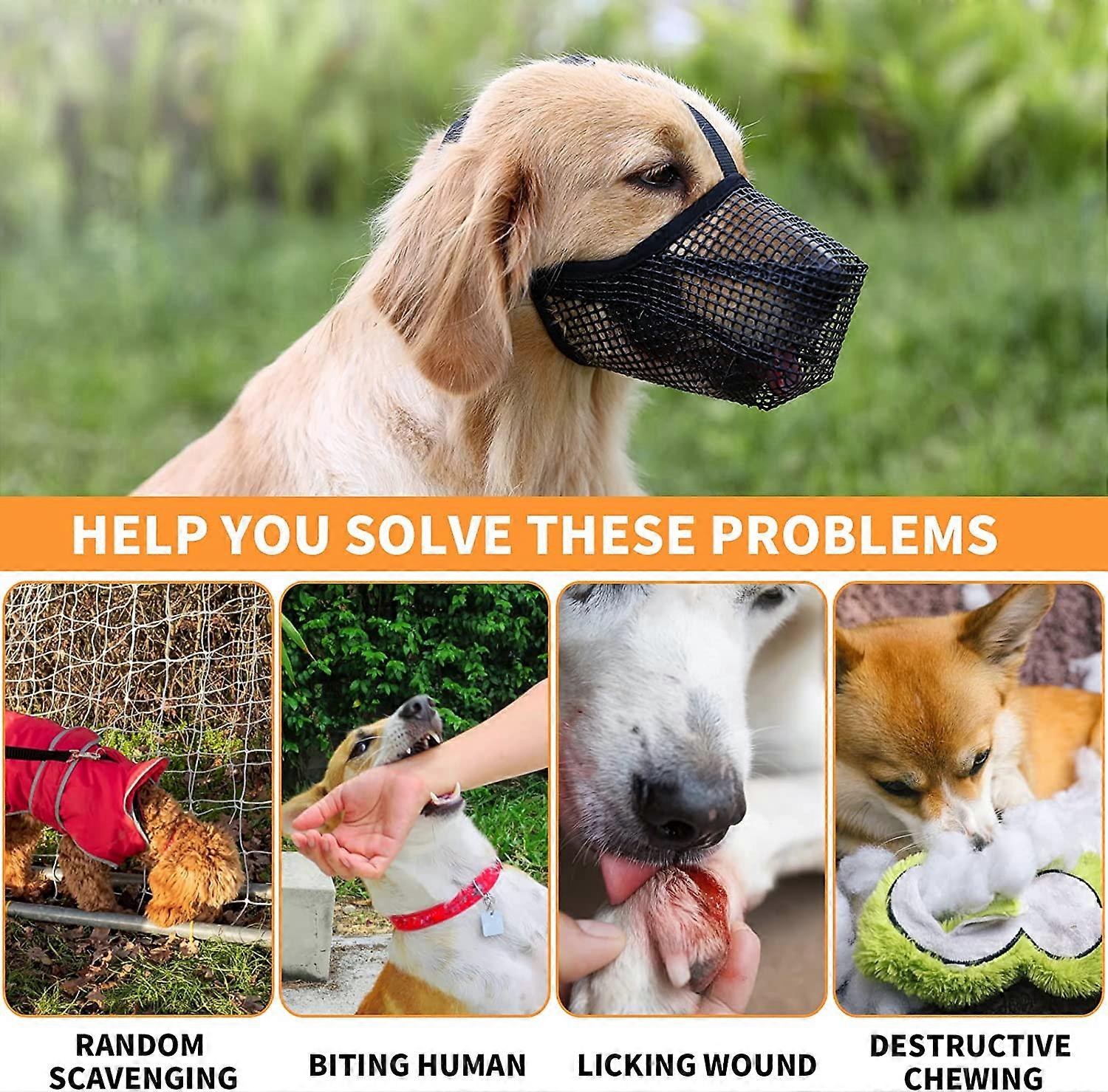 ZK-Dog Muzzle Soft Nylon Muzzle - Adjustable Breathable Mesh, Dog Mask ...