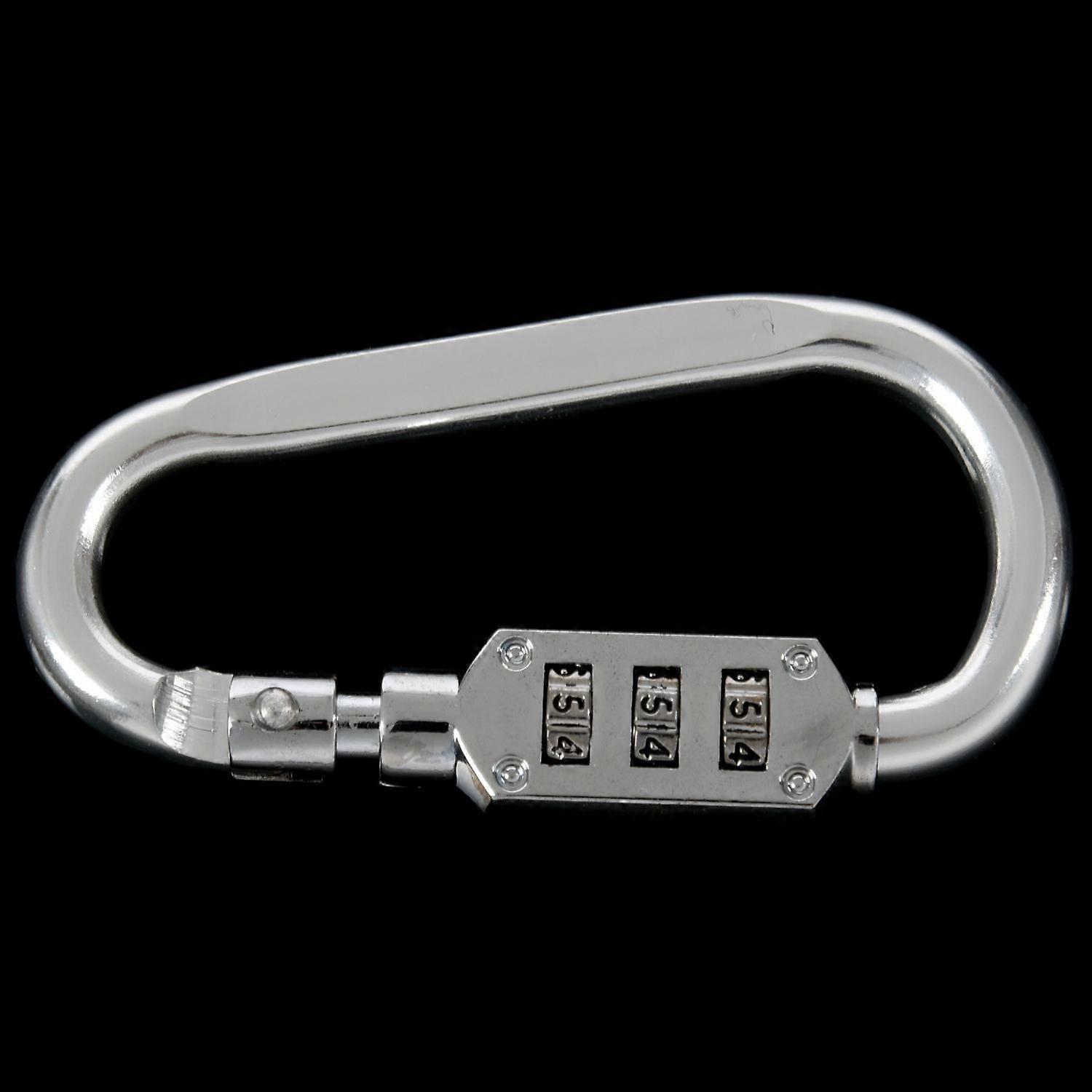 with combination padlock 3 digits numbers padlock carabiners silver ...