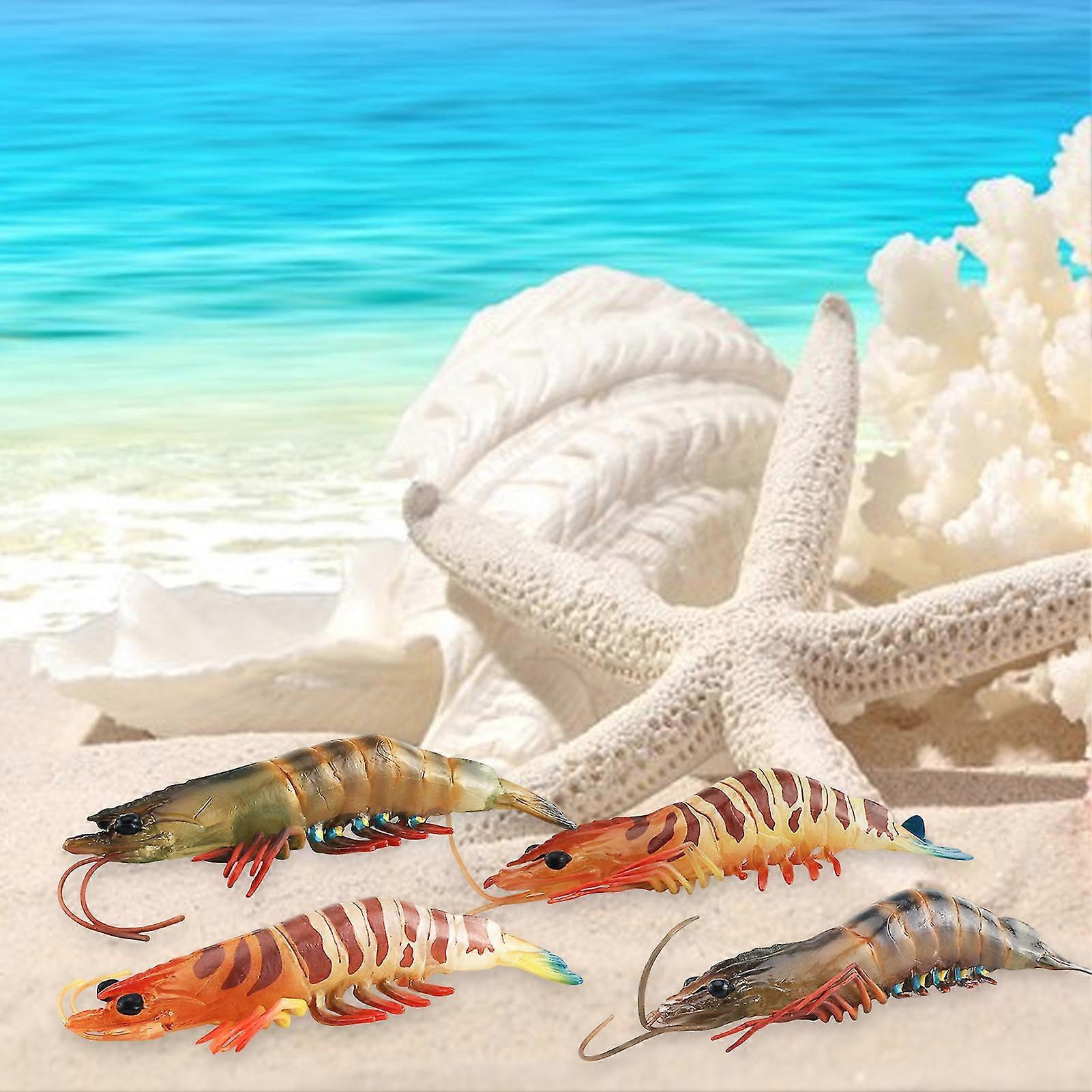 Shrimp Statue Model Realistic Penaeus-monodon Tiger Shrimp Miniature ...