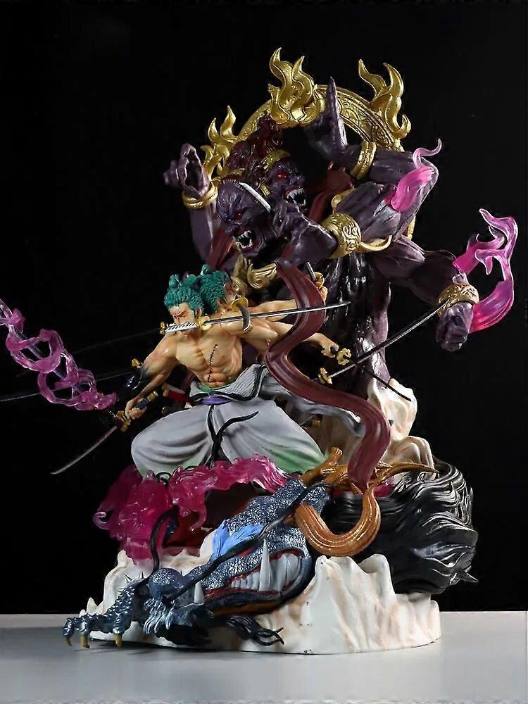 20cm Anime One Piece Roronoa Zoro VS Kaido Battle Form Statue PVC ...