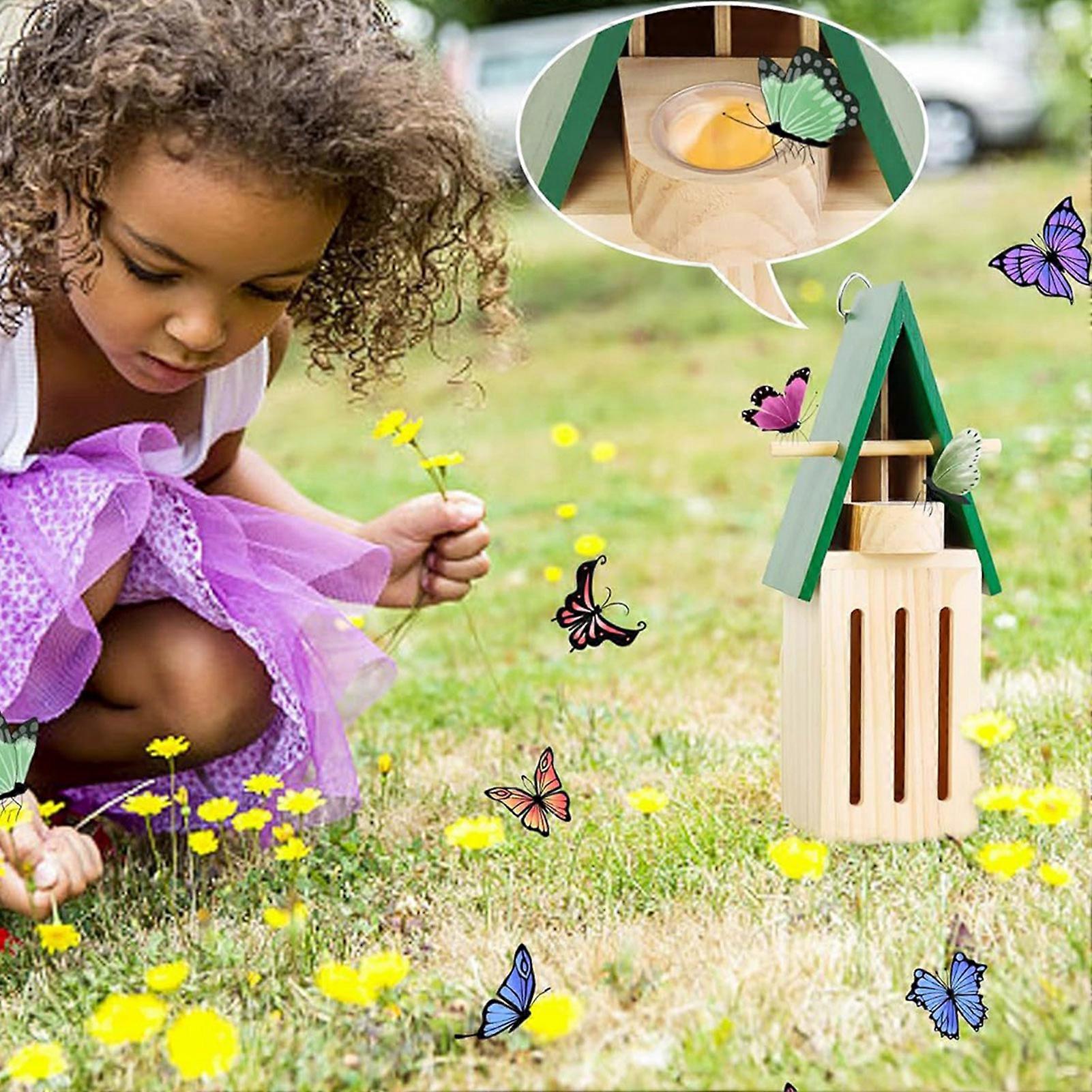 Butterfly House And Feeder Wooden Butterfly House Natural Butterfly ...