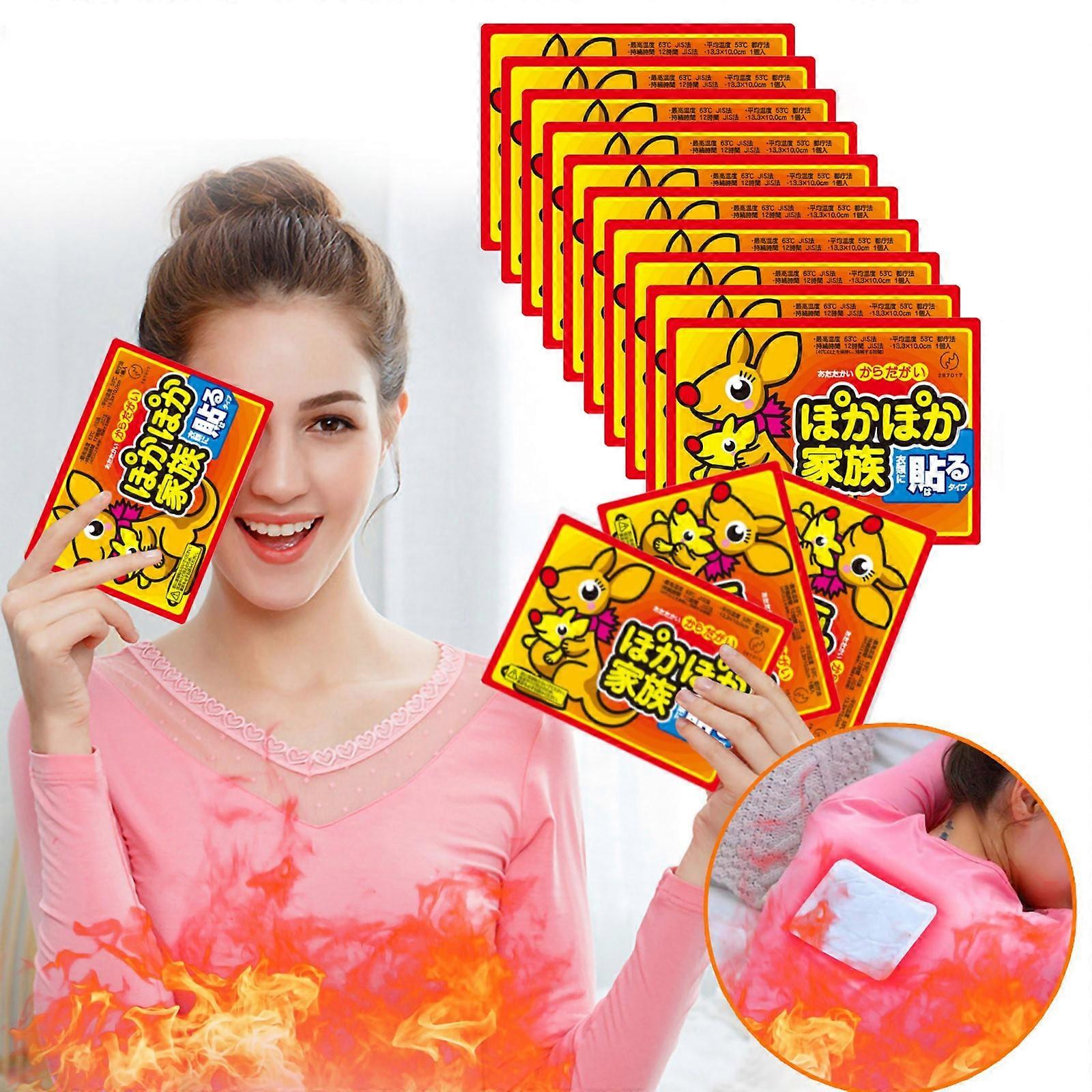 10PC Body Warmer Stick Lasting Heat Patch Keep Hand Leg Foot Warm Paste ...