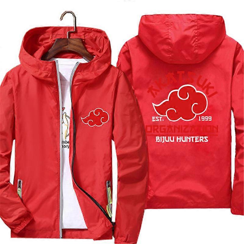 2022 Anime Akatsuki Slim Reflective Sunshade Leather Jacket With Zipper ...