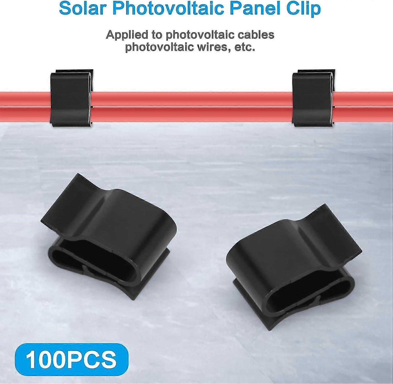 50/100pcs Plastic Solar Photovoltaic Panel Wire Clips PV Cable Clamp ...