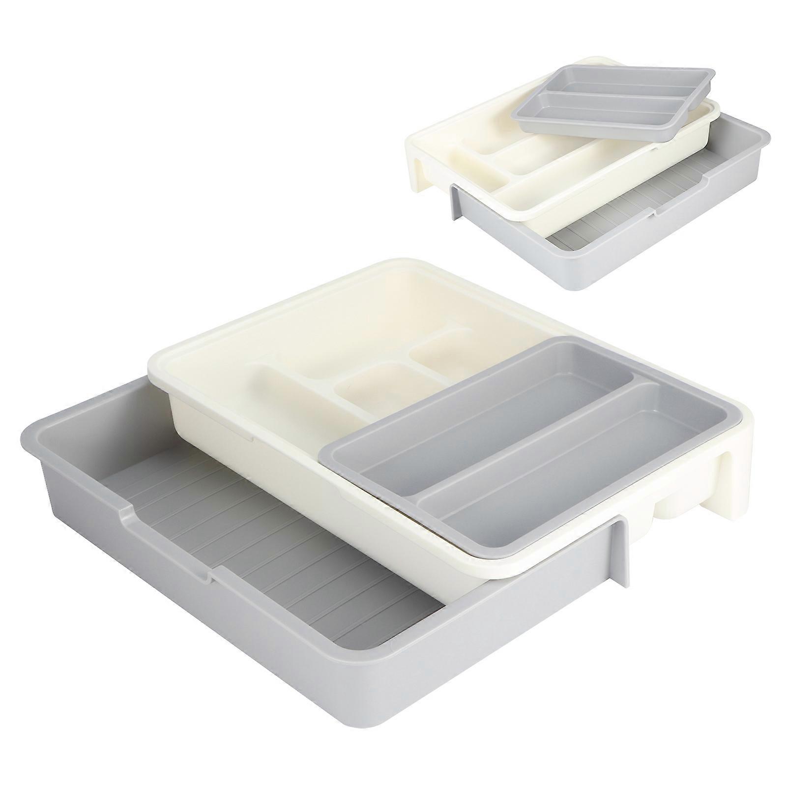 Adjustable Expandable Cutlery Storage Tray for Kitchen Drawer ...