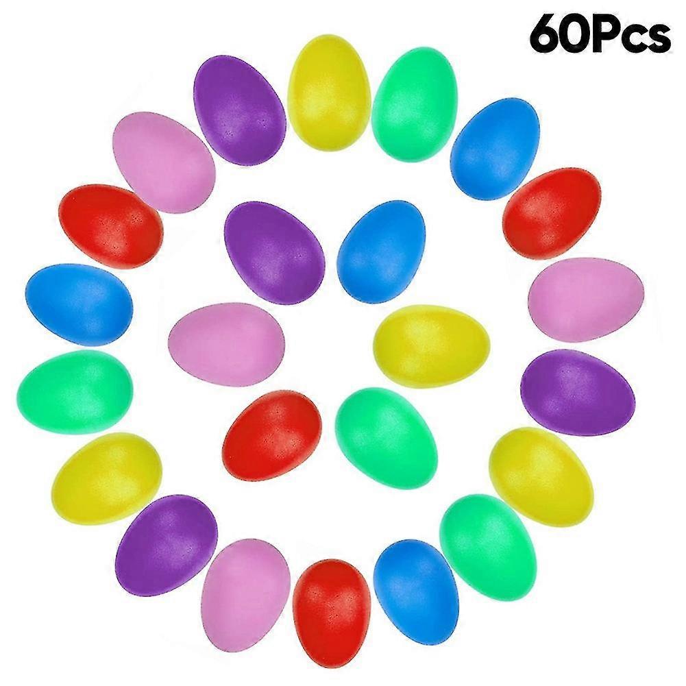 60 Pieces Plastic Egg Shakers Maracas Percussion Musical Eggs For Kid ...