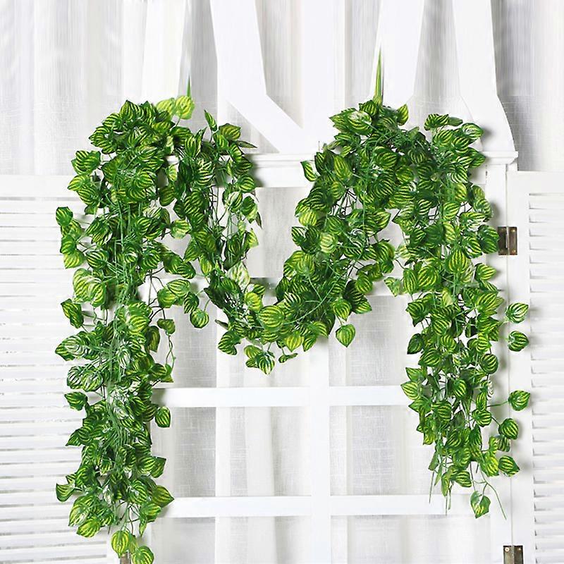 Artificial Plant Creeper Silk Green Leaves Rattan for Home Decor ...