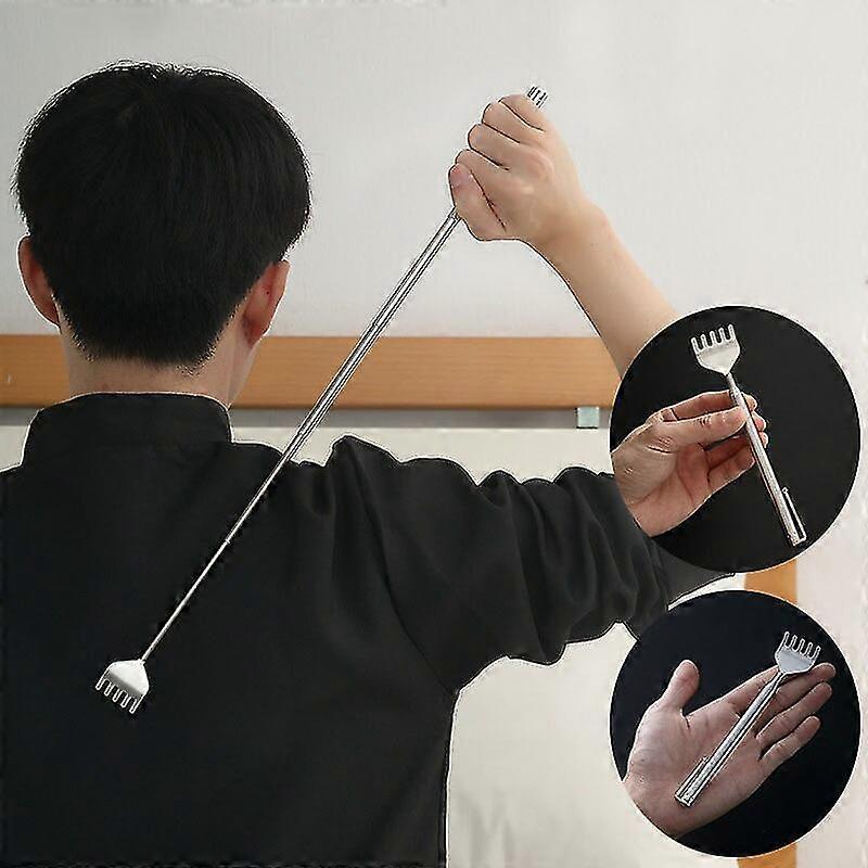 Practical Telescopic Pocket Scratching Massage Kit Stainless Steel ...