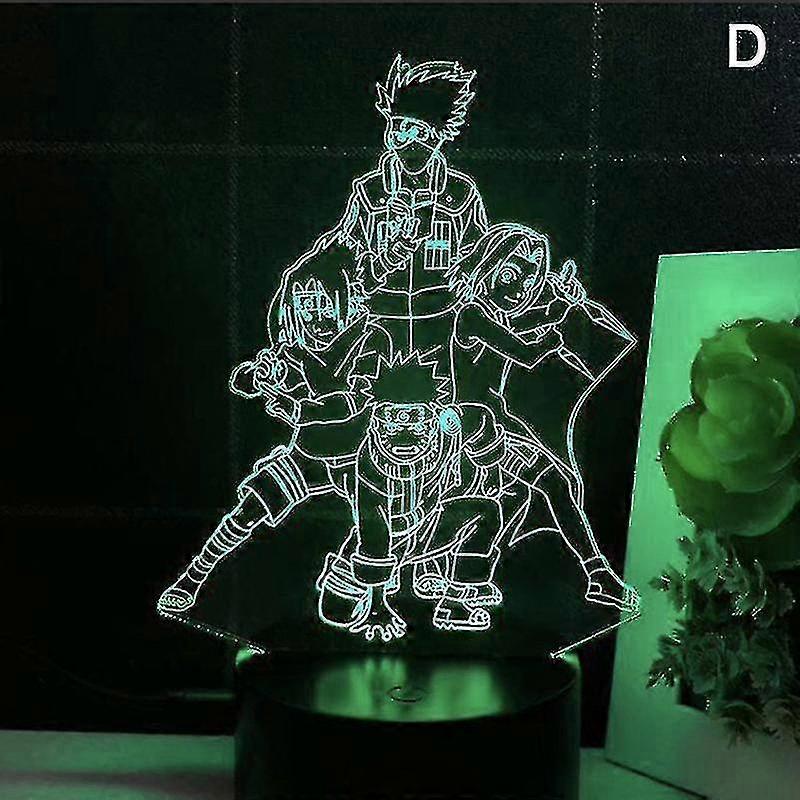 3d Night Lights Naruto Team Uzumaki Naruto Sasuke Sakura Figure Led ...