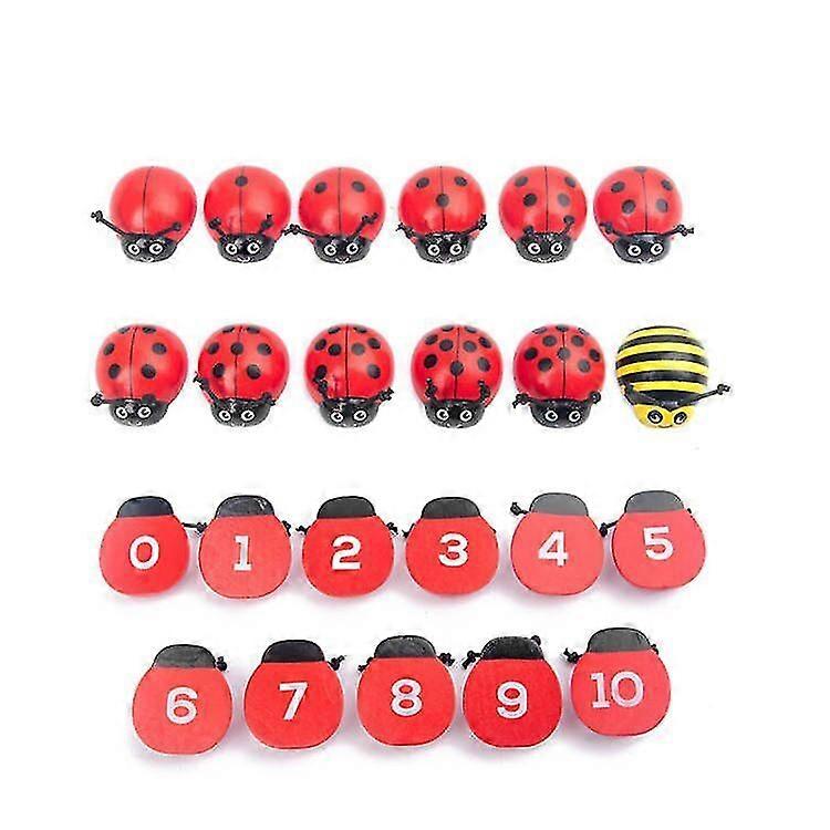 0-10 Numbers Learning Counting Ladybug Wooden Educational Toys | Fruugo UK