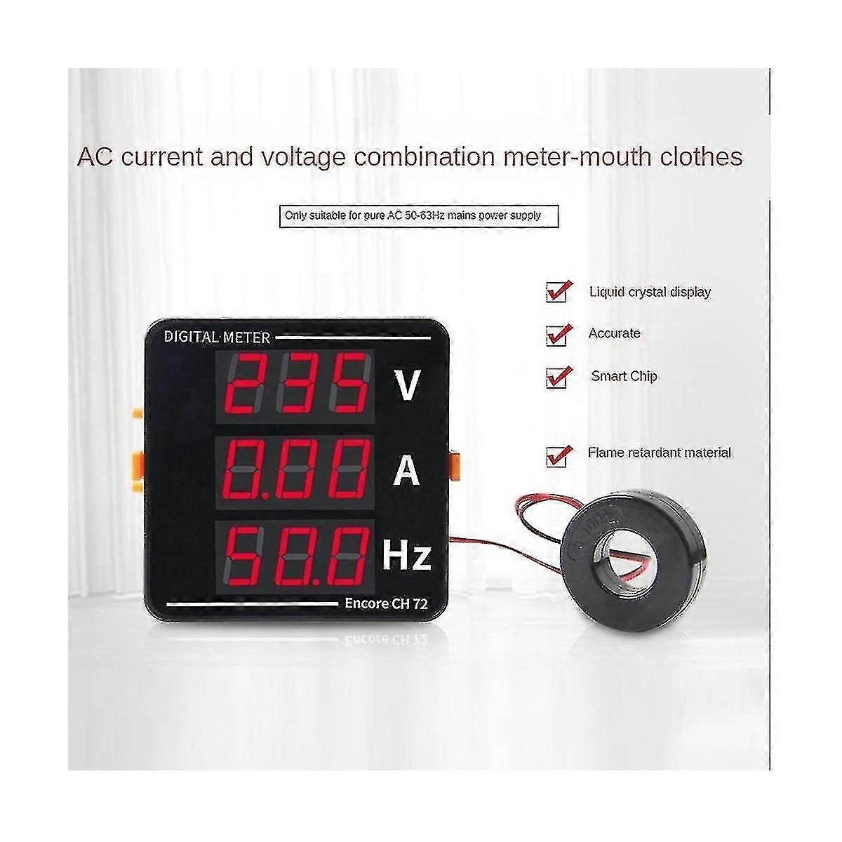 Ac Ammeter Voltmeter Three Display Current Voltage Frequency Meter Ac50 ...