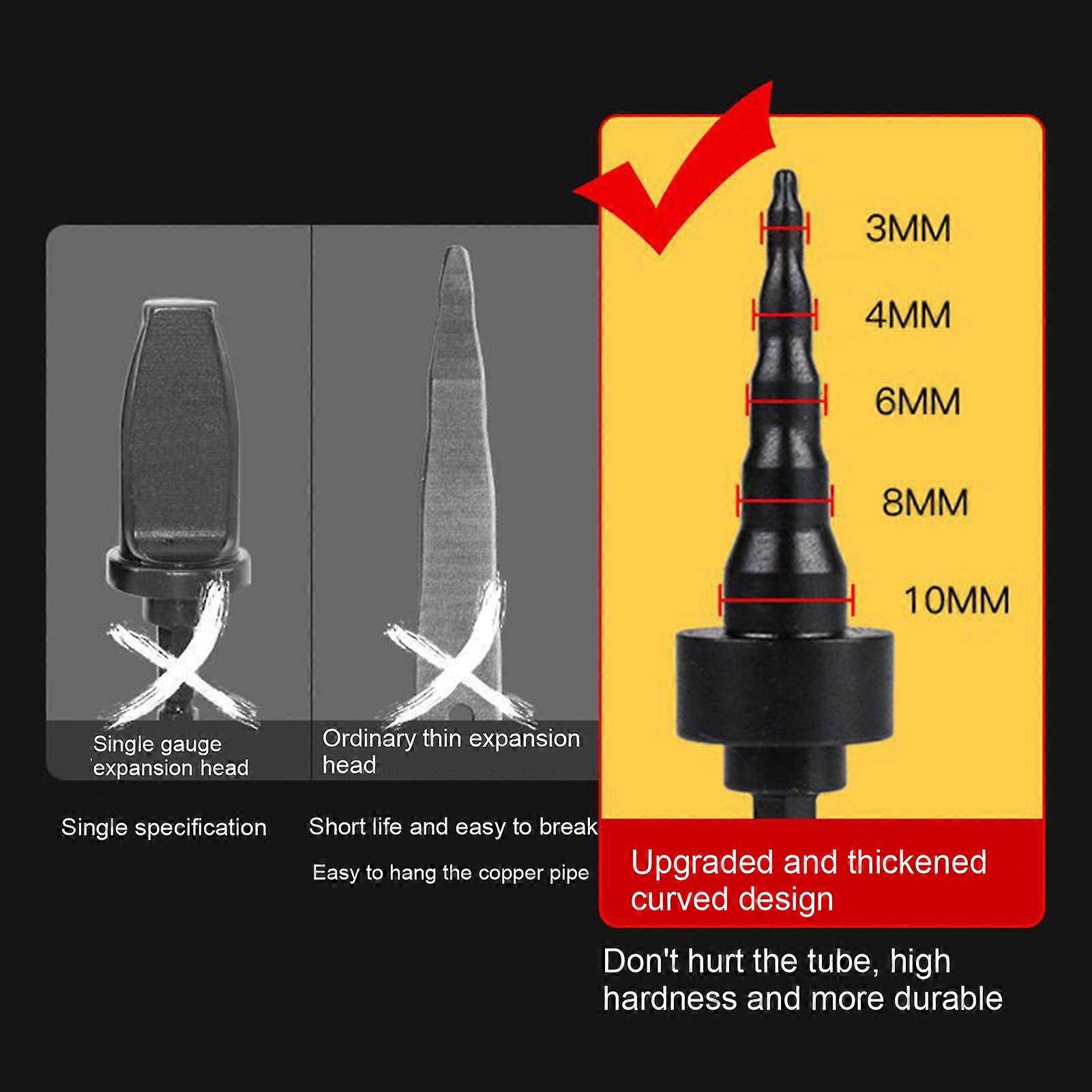 5-in-1 Air Conditioner Copper Pipe Expander Swaging Drill Bit Heat ...
