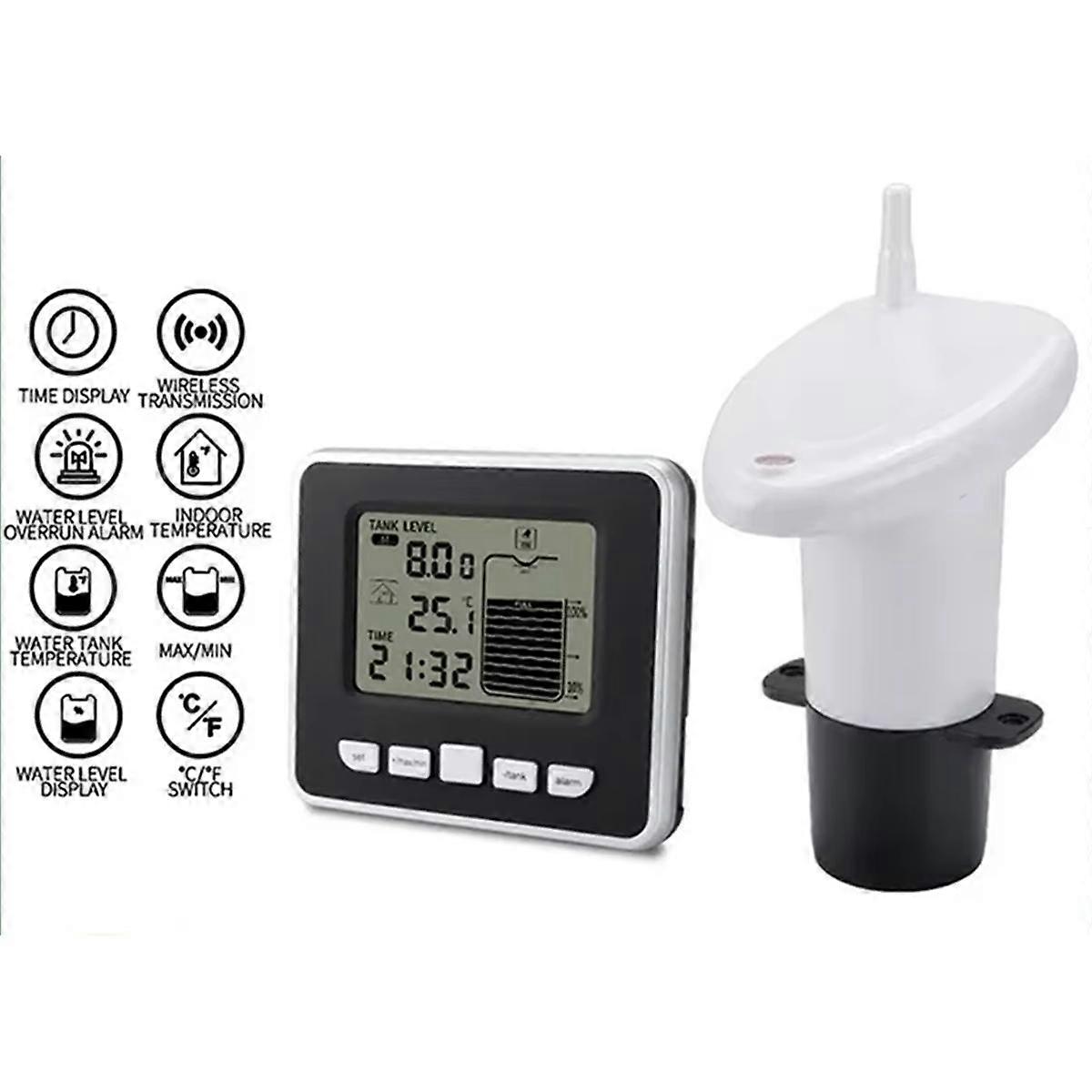 Wireless Water Level Indicator Gauge Water Tank Sensor Liquid Level ...