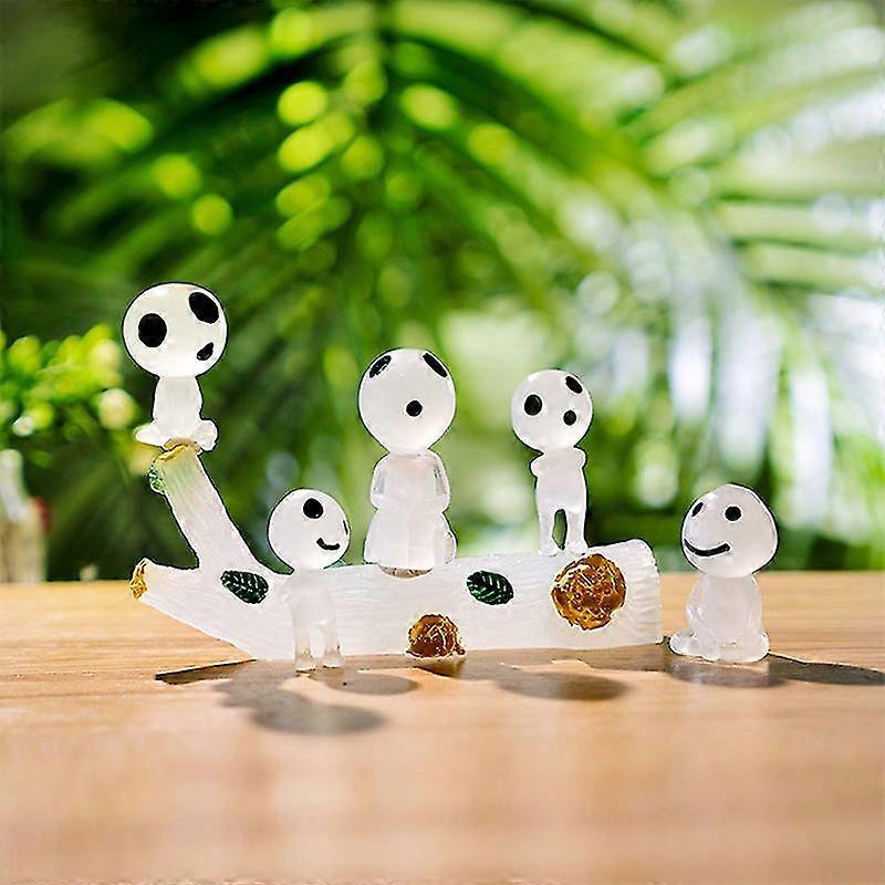 11pcs/set Mini Figures Princess Mononoke Forest Spirit Kodama Glowing ...