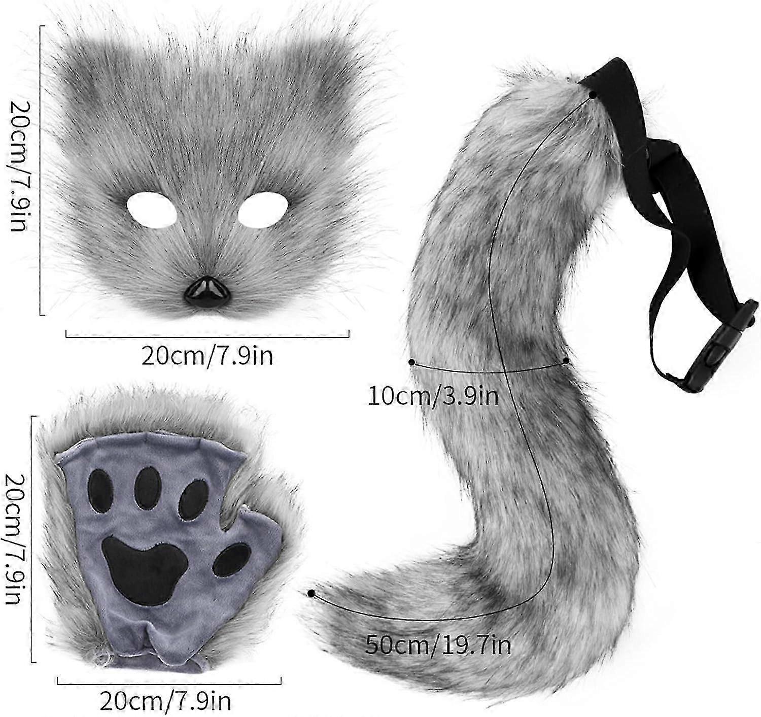 Halloween Cat Mask Set, Furry Costume, Fox Costume Cosplay Costume ...
