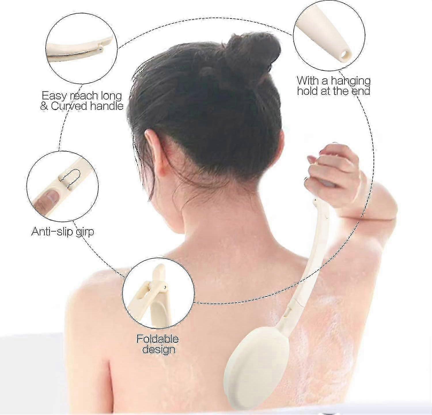 Back Lotion Applicator with Long Handle & 3 Heads, Adjustable Back ...