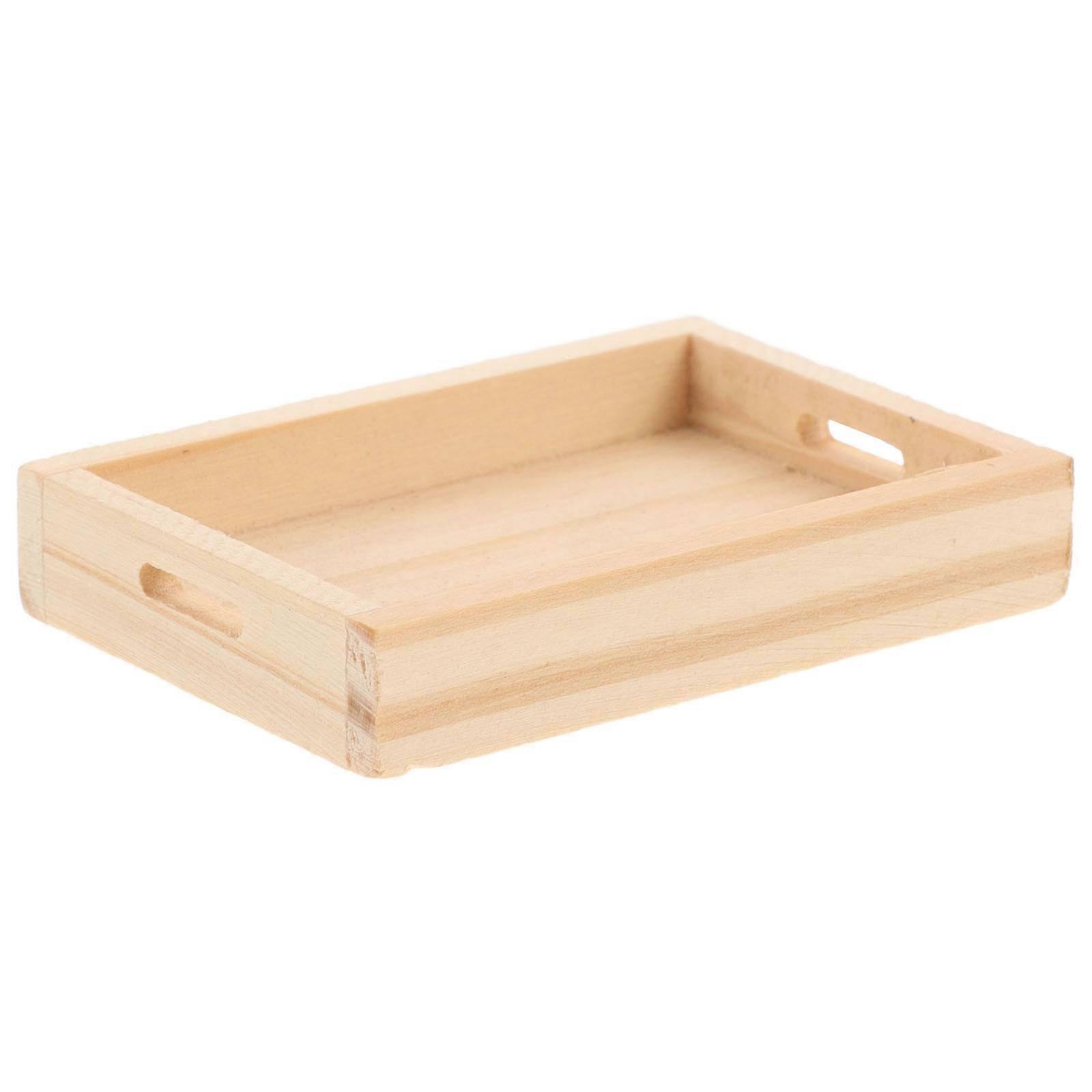 Doll House Miniature Tray Model Wooden Tray Model Tray Prop Food ...
