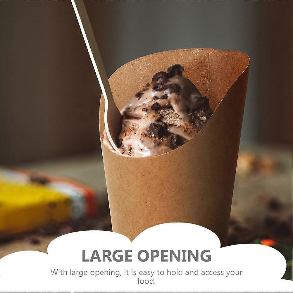 Cups Premium Kraft Paper Food Container Home Use Party Ice Cream Take ...