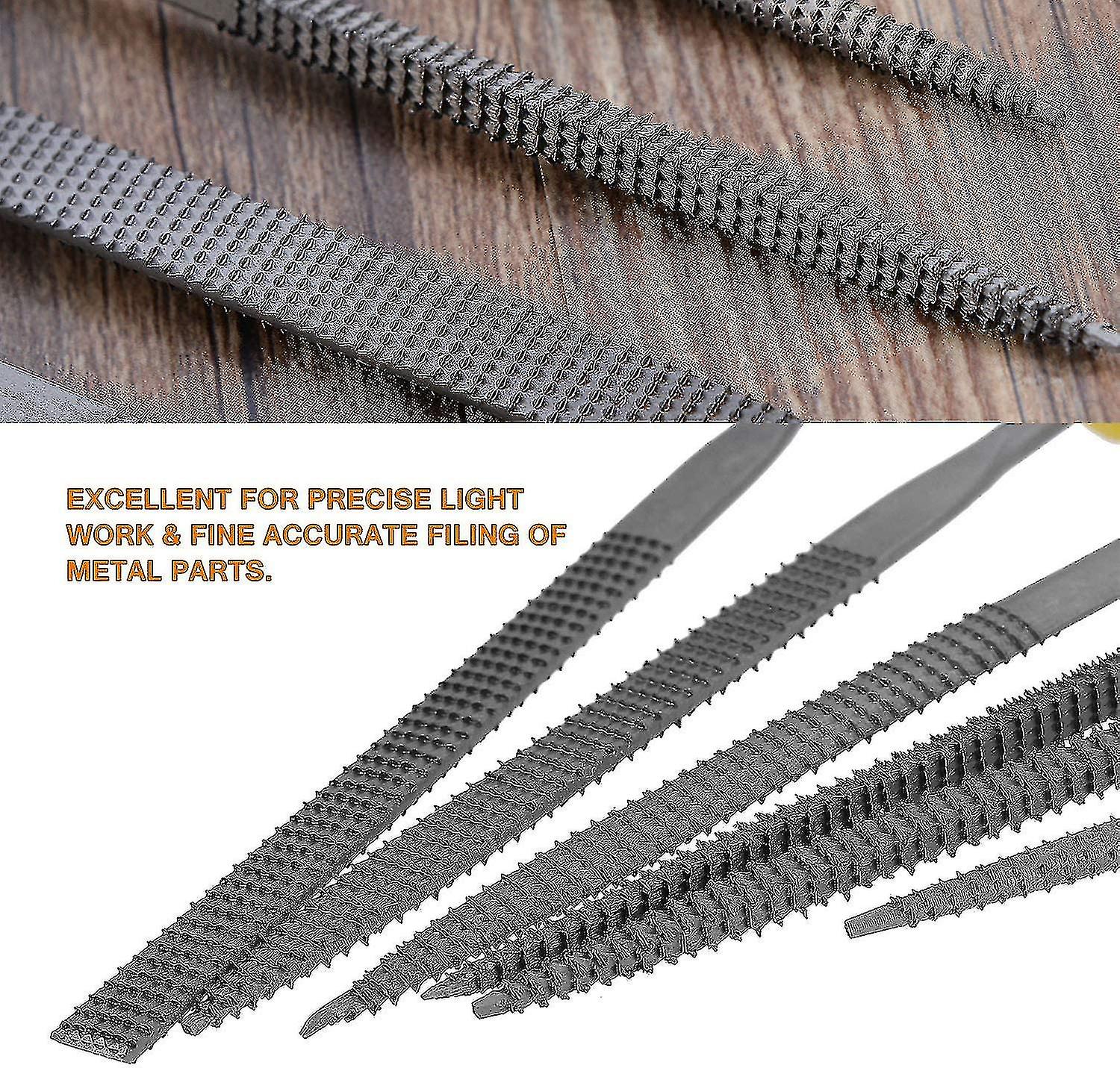 Set Of 6 Wooden Needle Files And Rasps With Soft Rubberized Handle With ...