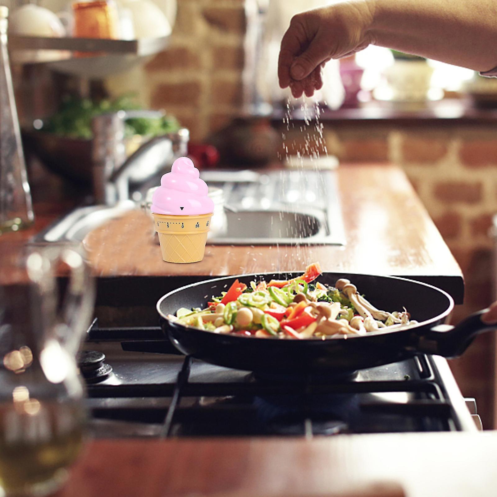 1pc Funny Ice Cream Mechanical Timer Practical Kitchen Timer Reminder ...