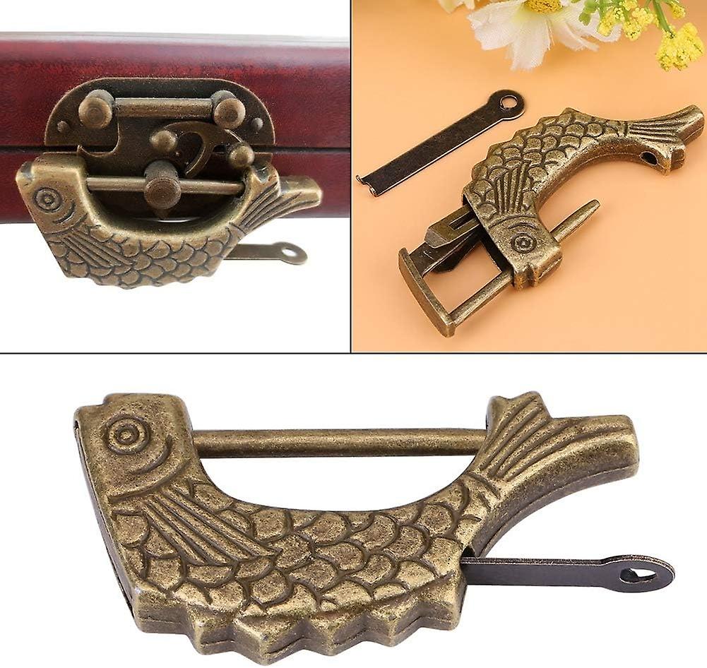 Retro Padlock, Old Chinese Style Archaistic Box Locks Fish Shaped ...