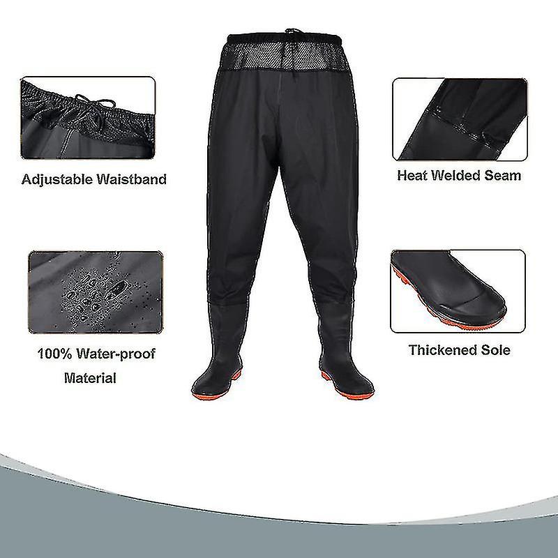 Waist Fishing Wader Pants With Waterproof Boots, Fishing Waders Pants ...