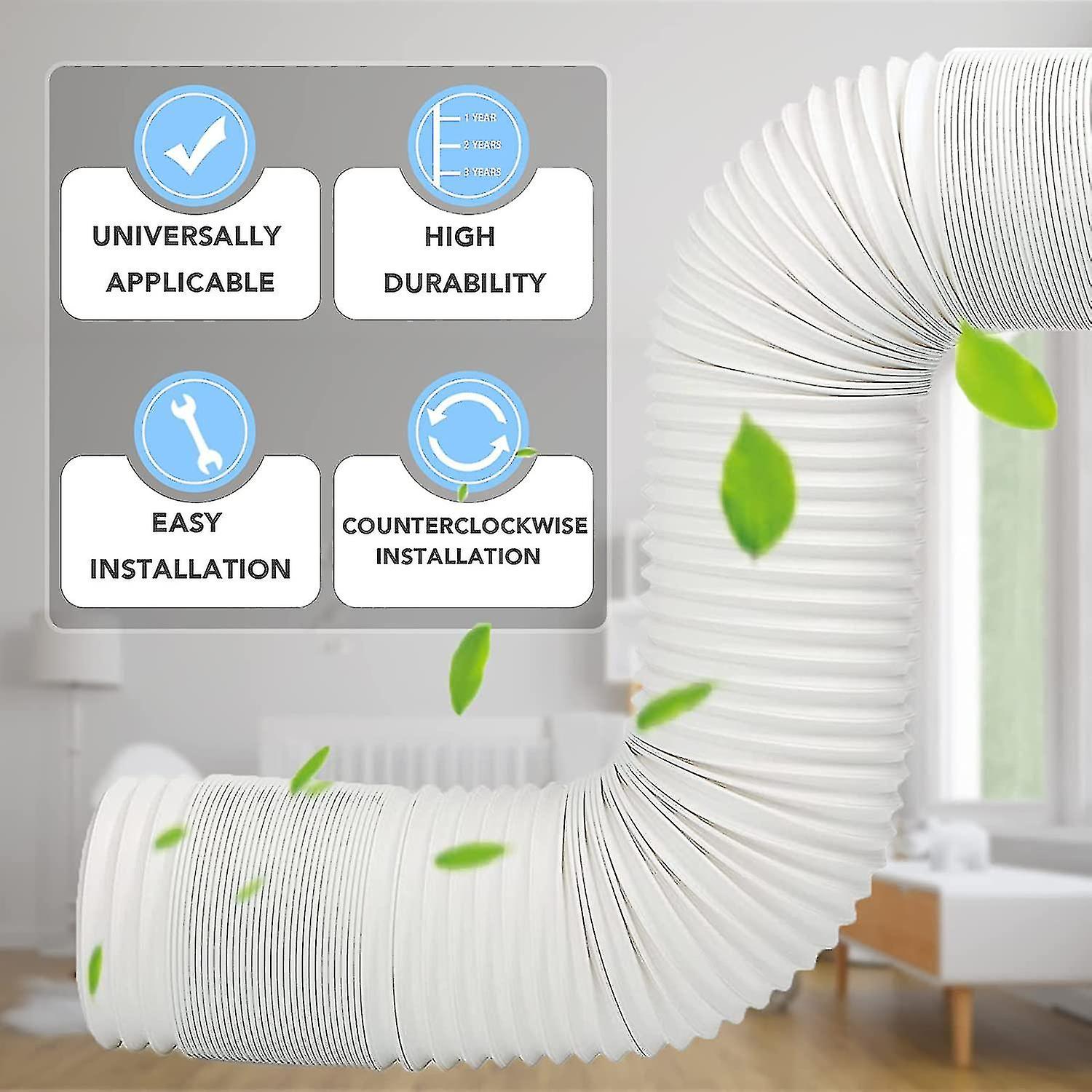 Mobilny wąż klimatyzatora, średnica 150 mm Elastyczny wąż spustowy PVC Rura wentylacyjna 2 m ...