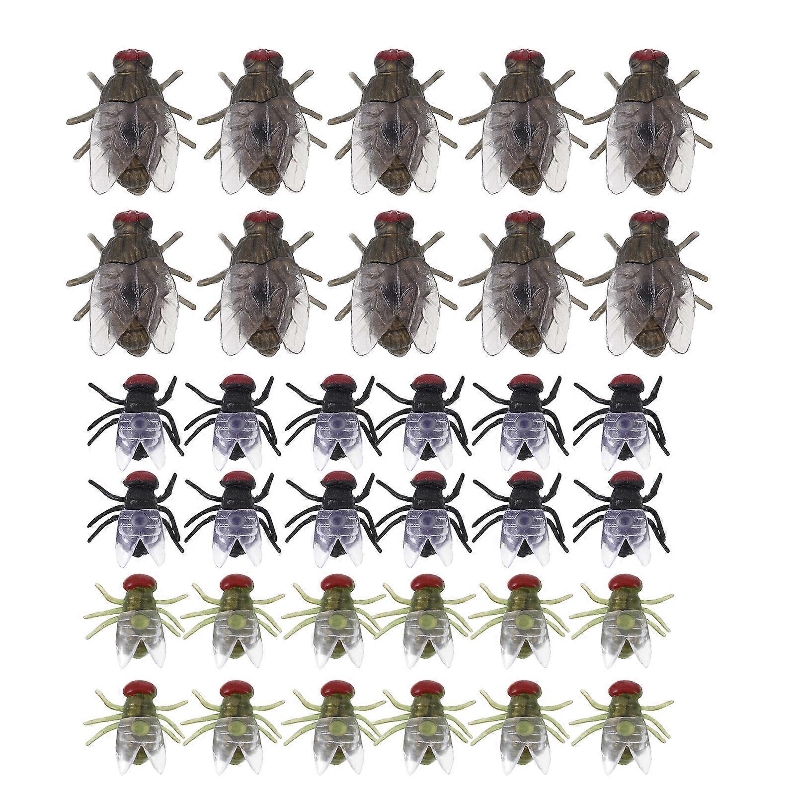 60pcs Fake Blowfly Prank Toys Simulated Fly Toys Halloween Prank Flies ...
