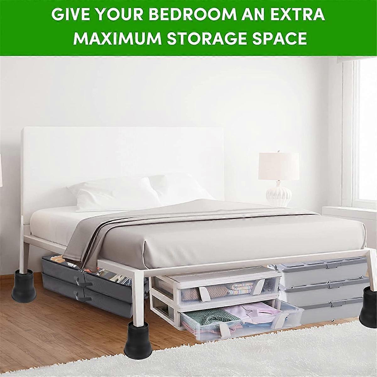 4PCS Bed Risers 6 Inch Heavy Duty Round Furniture Risers for Bed Desk ...