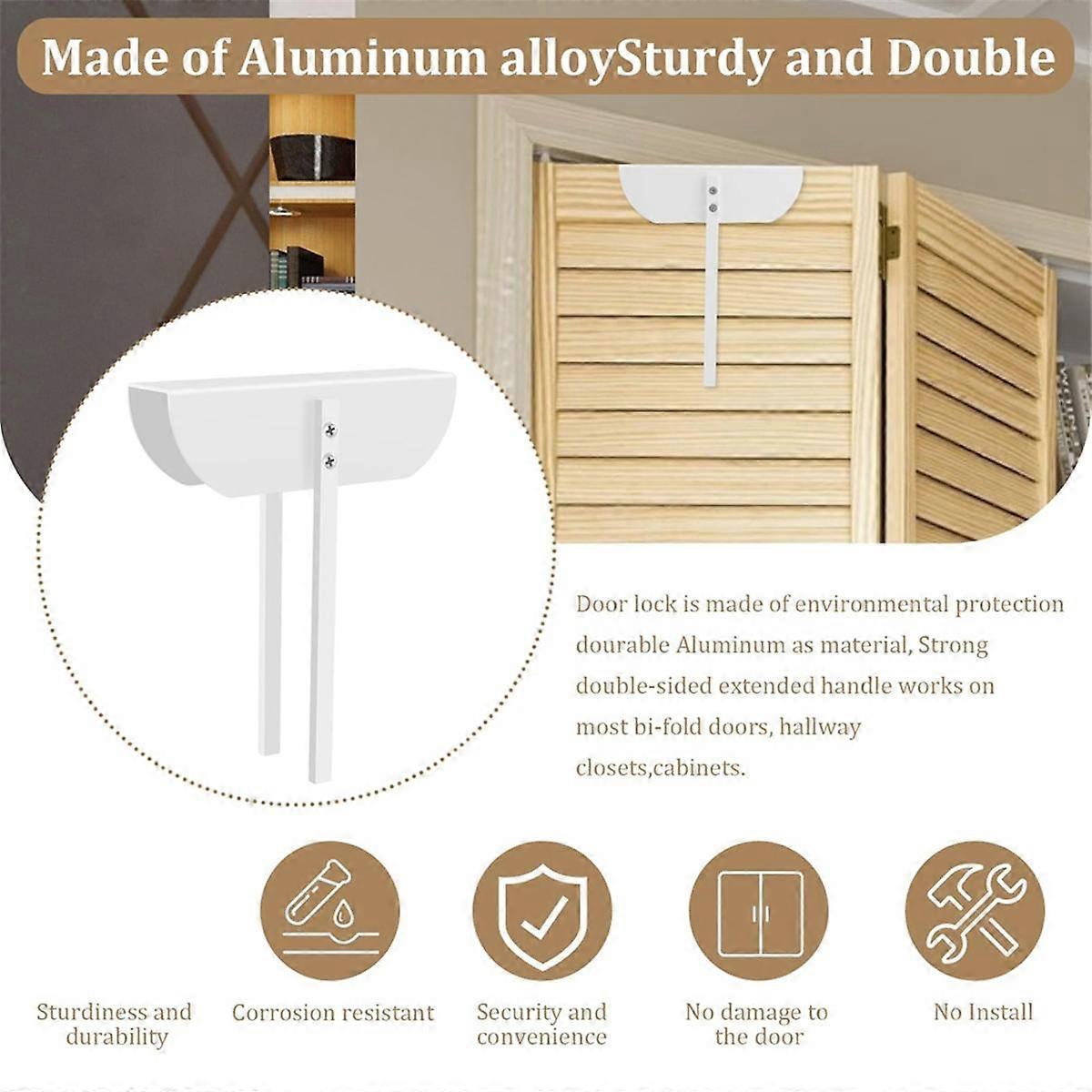 Metal Bifold Door Lock, Bi-Fold Door Lock Installation-Free, Lock for ...