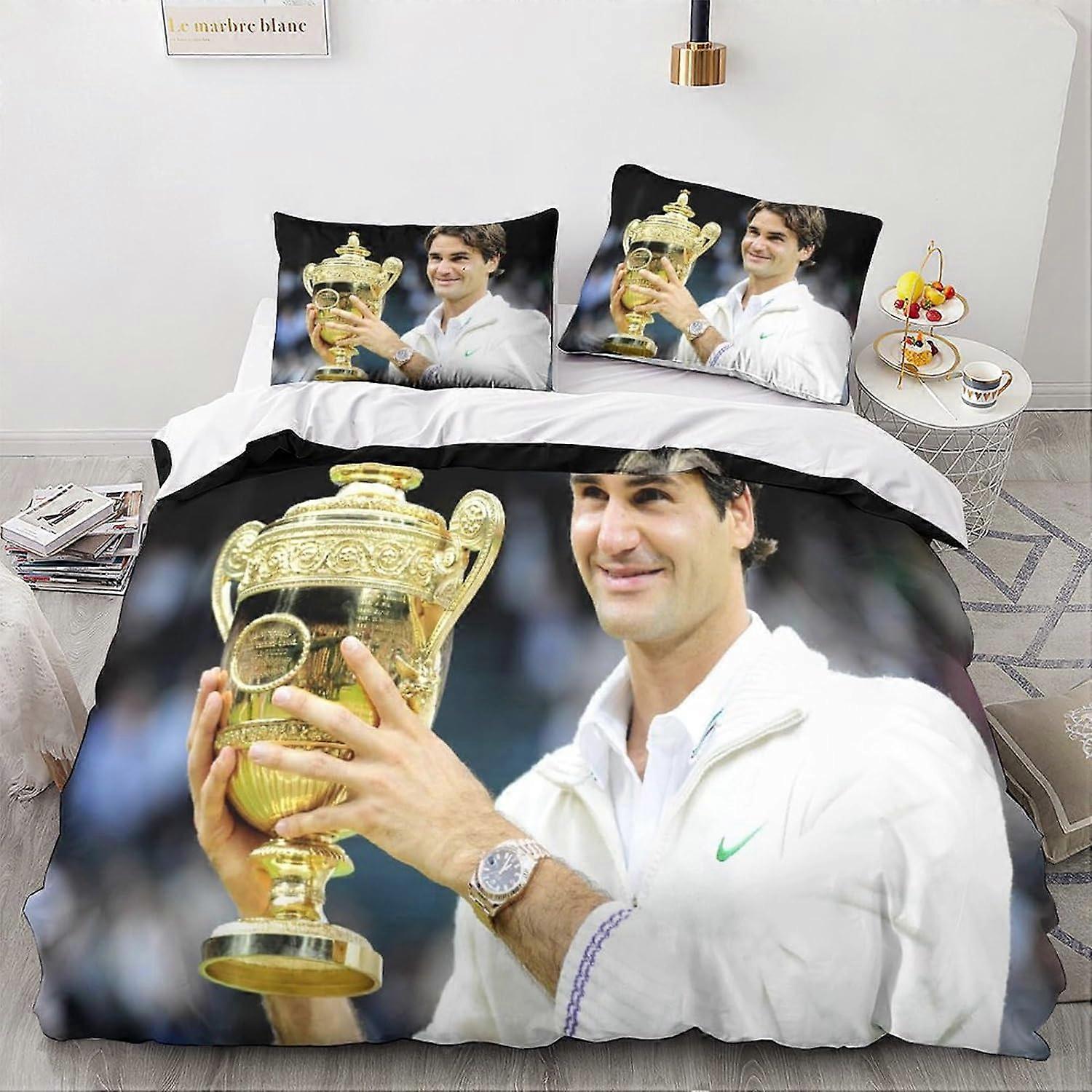 Roger Federer 3D Printed Bedding Set Duvet Cover Pillowcase, 3 Piece ...