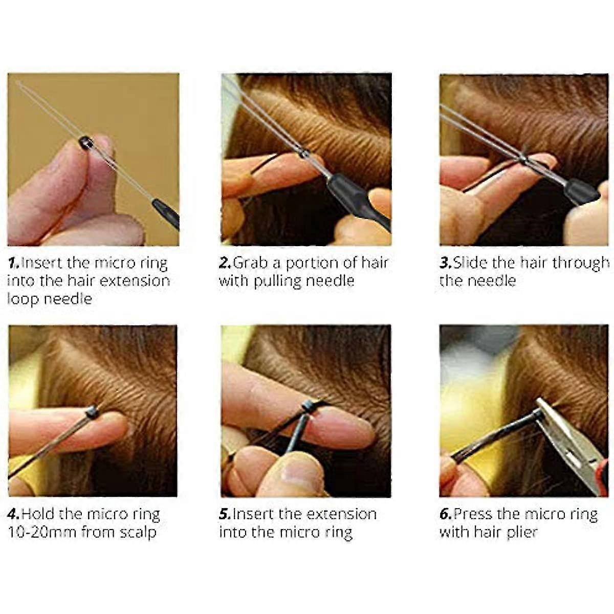 18 Pieces Hair Extension Loop Plastic Hair Extension Loop Needle Threader Multicolor Hair ...