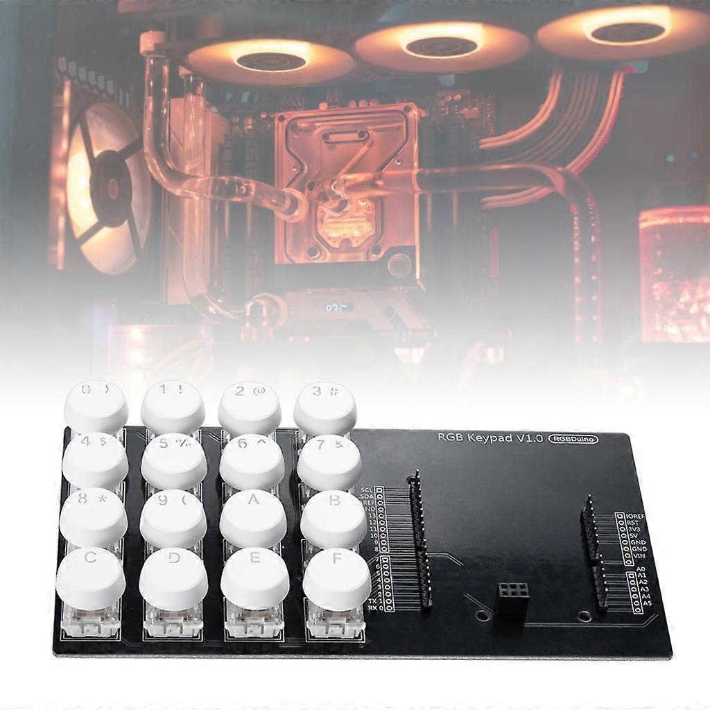 RGBDuino RGB Keypad V1.0 4x4 keypad DC5V with RGB Backlight White Round ...