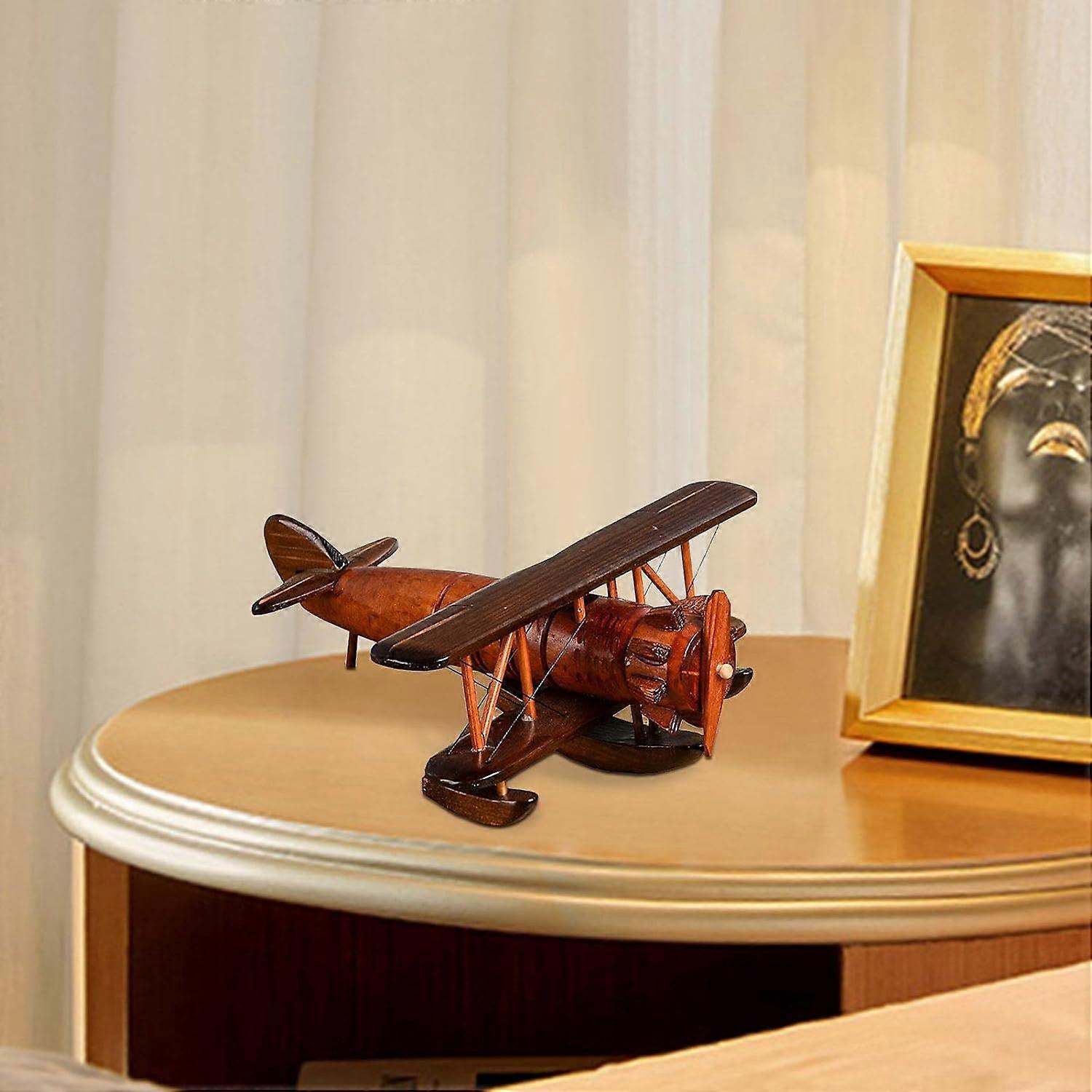 Wood Model Airplane | Wooden Aircraft Handicraft Model - Portable Wood ...