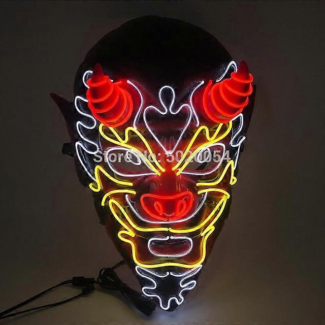 Hot Carnival LED Mask Glowing Halloween Party Mask Rave Mask Carnival ...