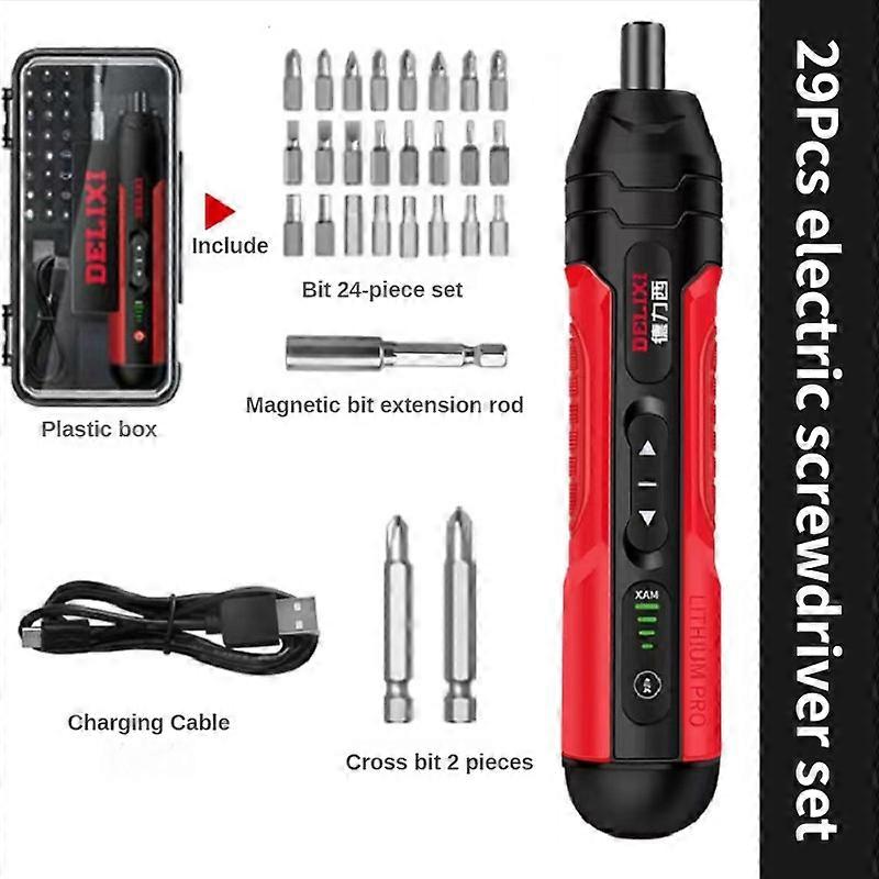 DELIXI Cordless Electric Screwdriver Set 3.6V Rechargeable Lithium ...